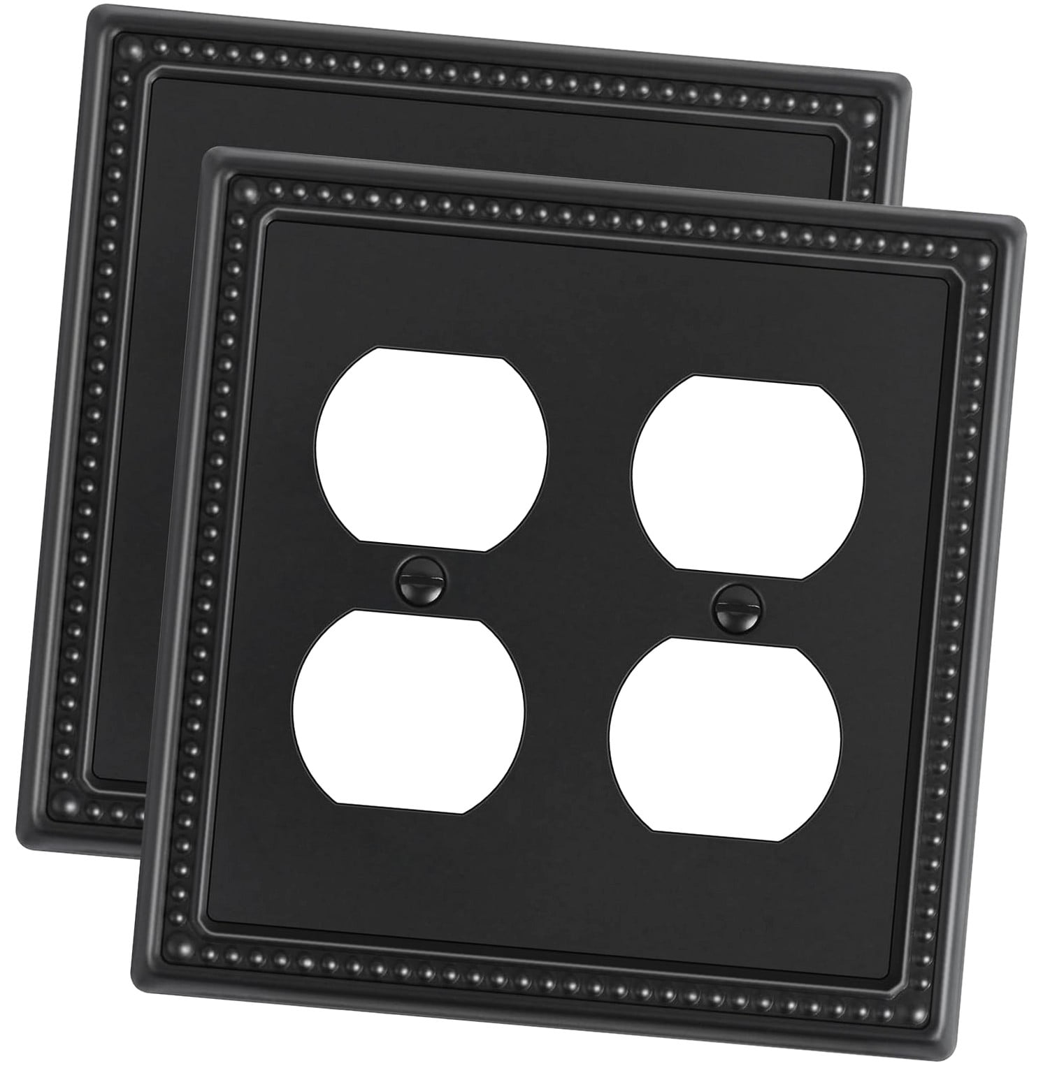Hyjoy 2-Pack Double Duplex Outlet Cover, Metal Plates and Outlet Covers ...