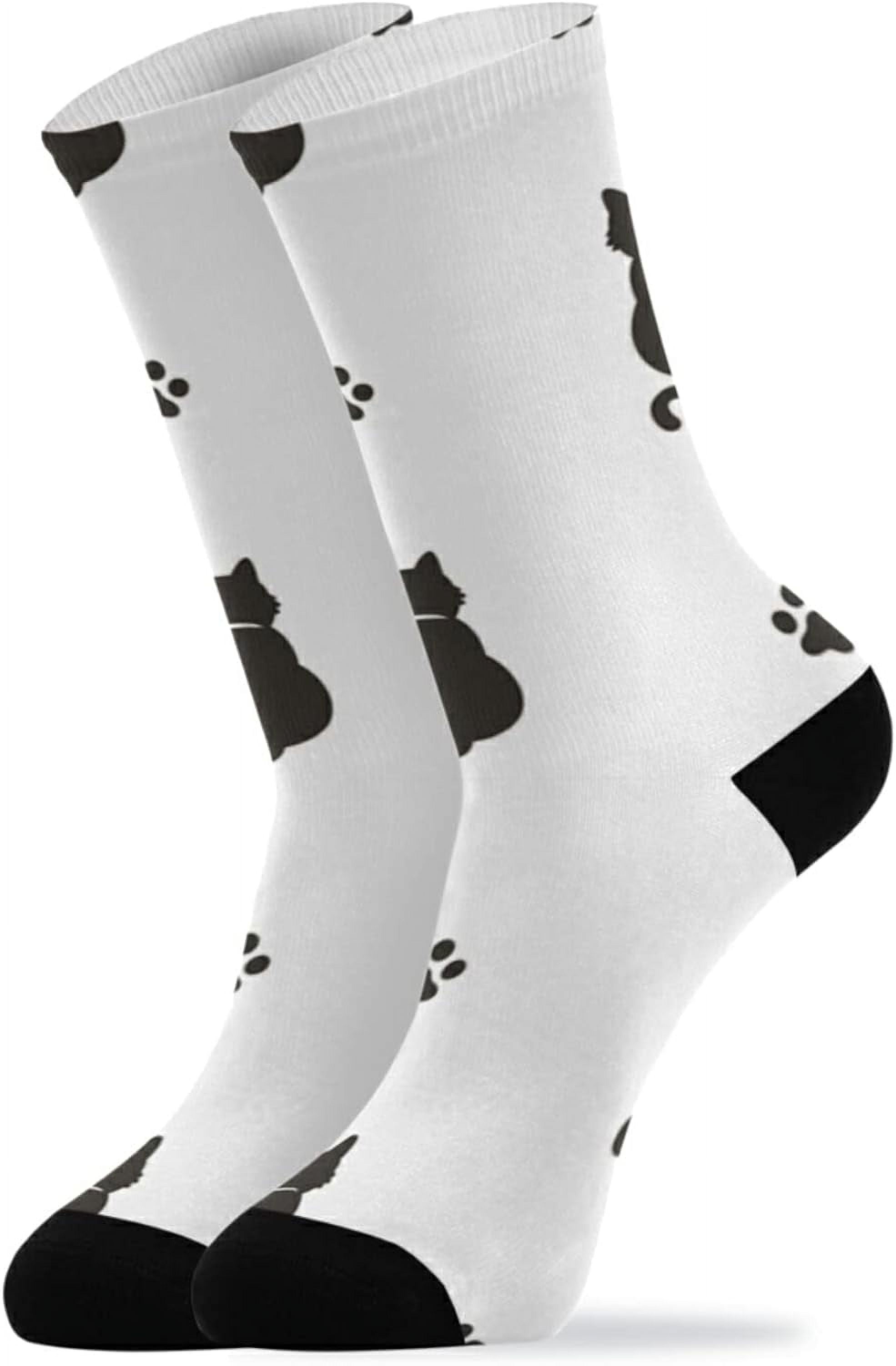 Hyjoy 2 Pack Srew Socks with Colorful Paws Print Cotton Casual Sock for ...