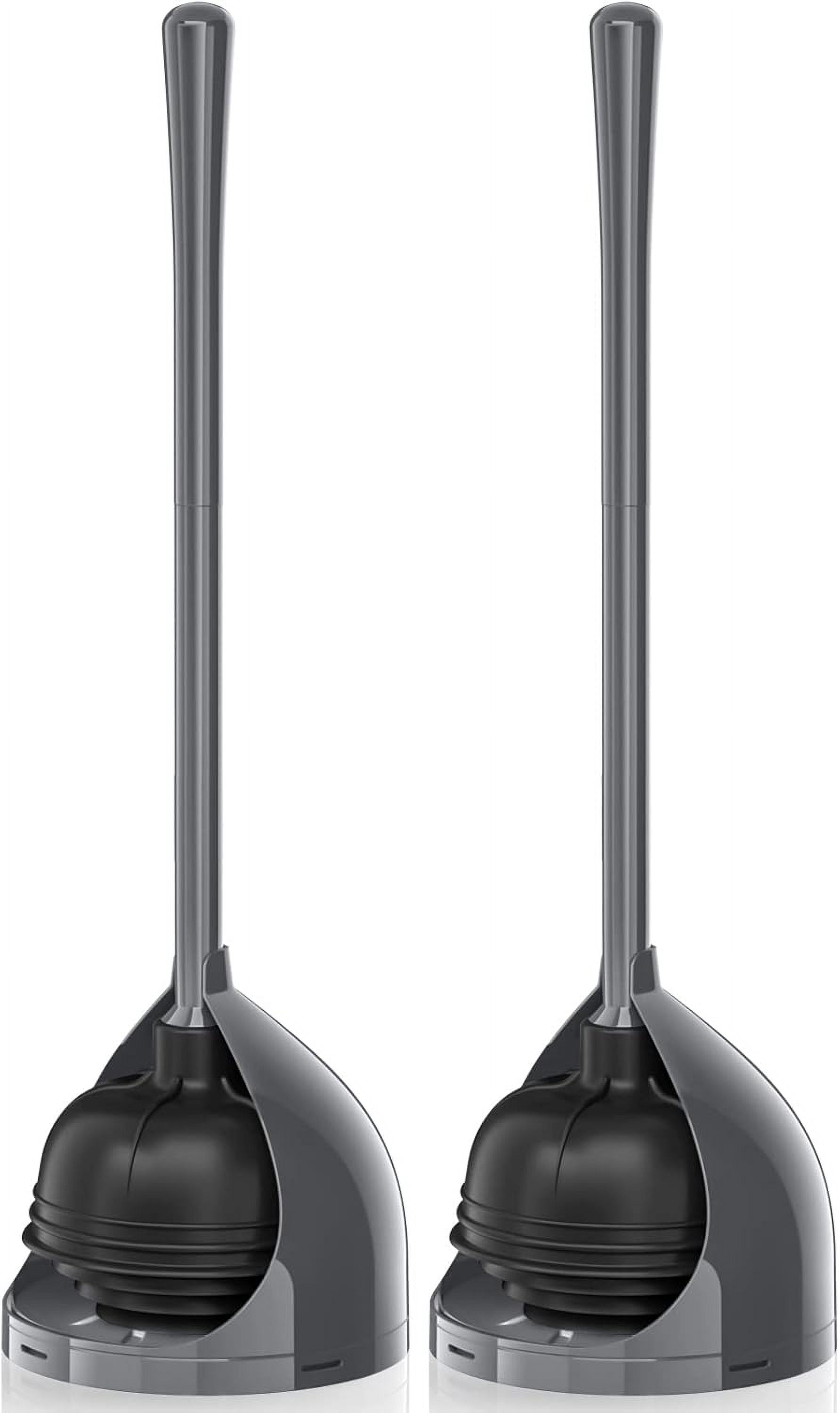 Hyjoy 2 Pack Toilet Plunger with Holder, Plunger with All-Angle Design ...