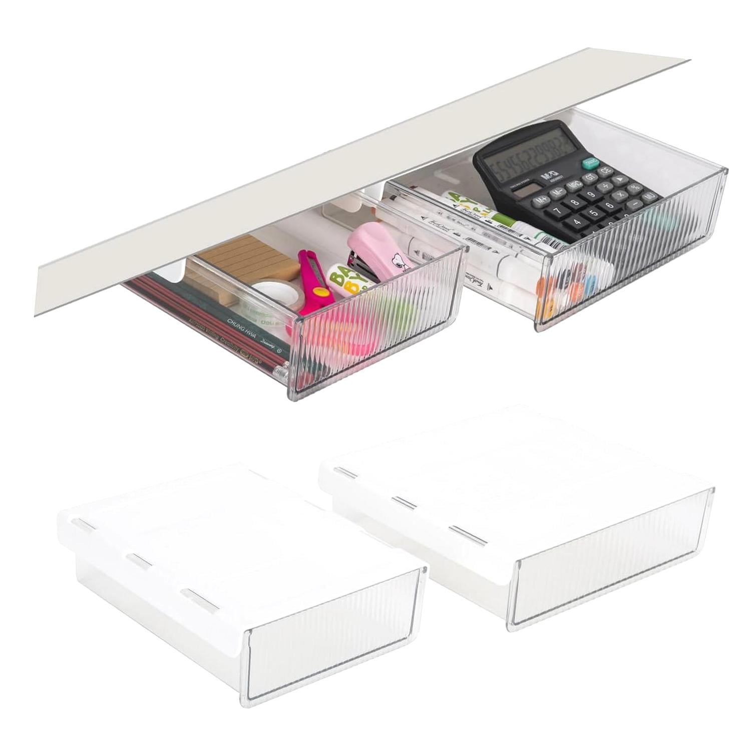 Hyjoy 2 Pack Under Desk Storage Drawer Slide Out, Under Table Drawer ...