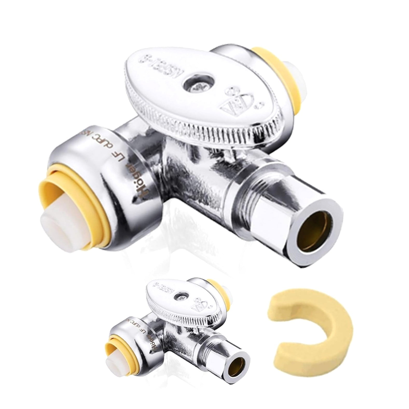 Hyjoy 2-Pack -fit Tee Stop, Water Shut-off Valves with 1/4 Turn, 1/2" 1 ...