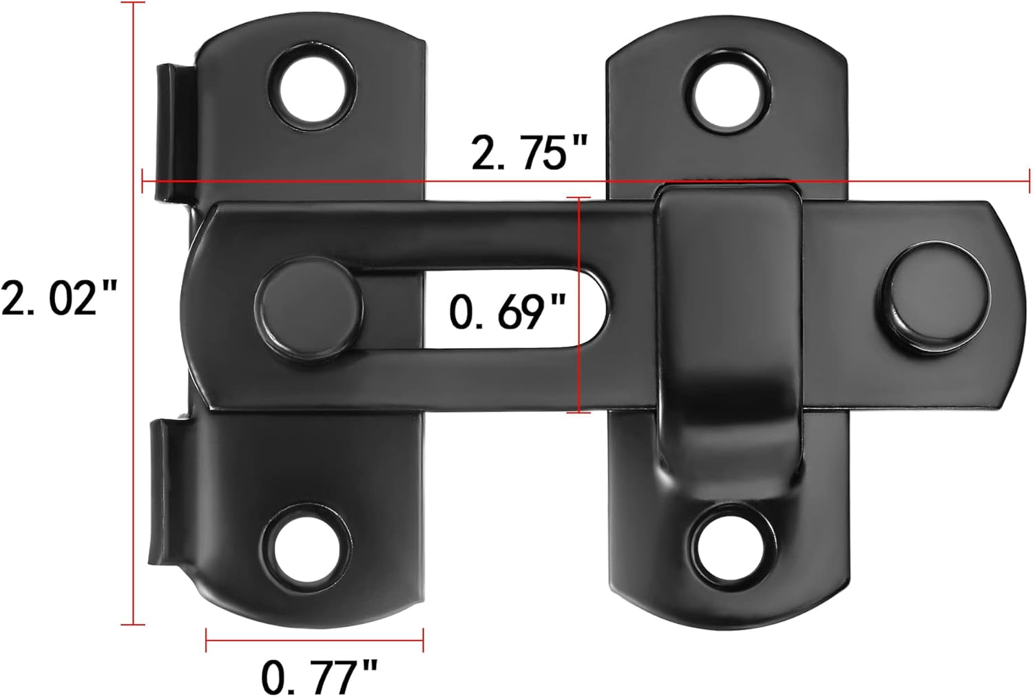 Hyjoy 2 Packs Barn Door Latches, 2.75” x 2.02” Steel Flip Locks for Bi ...