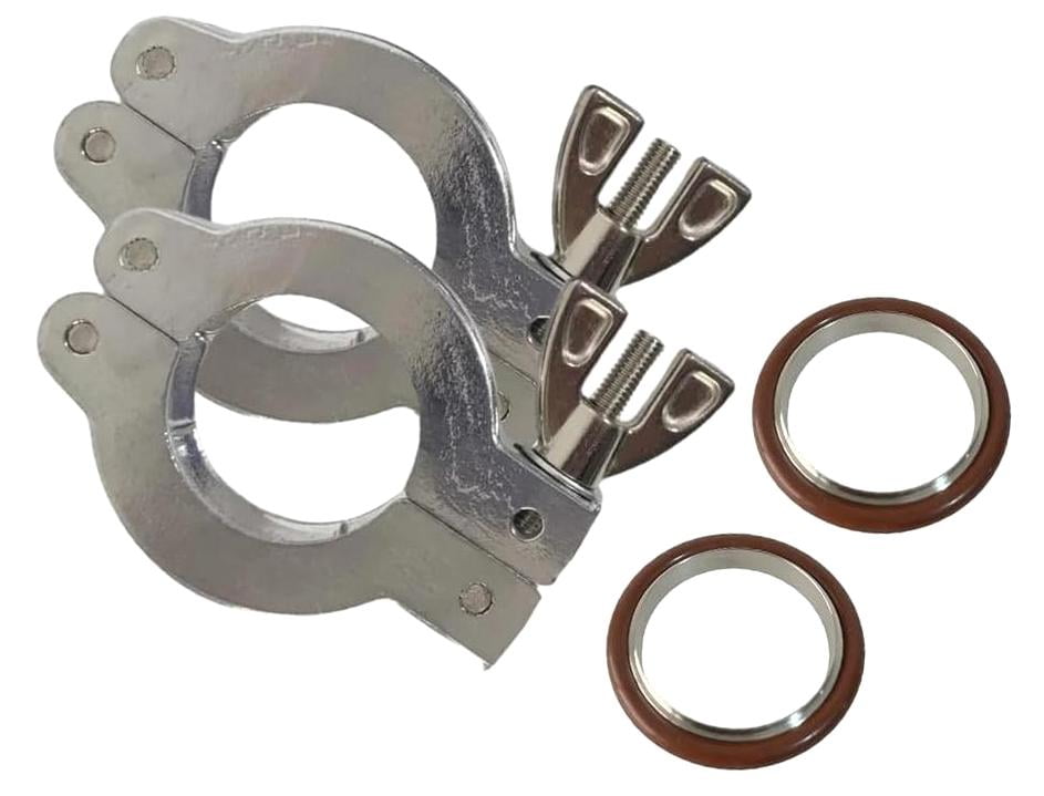 Hyjoy 2 Pcs KF40 Aluminum Wing Nut Hinge Vacuum Clamp + KF40 Steel 304 ...