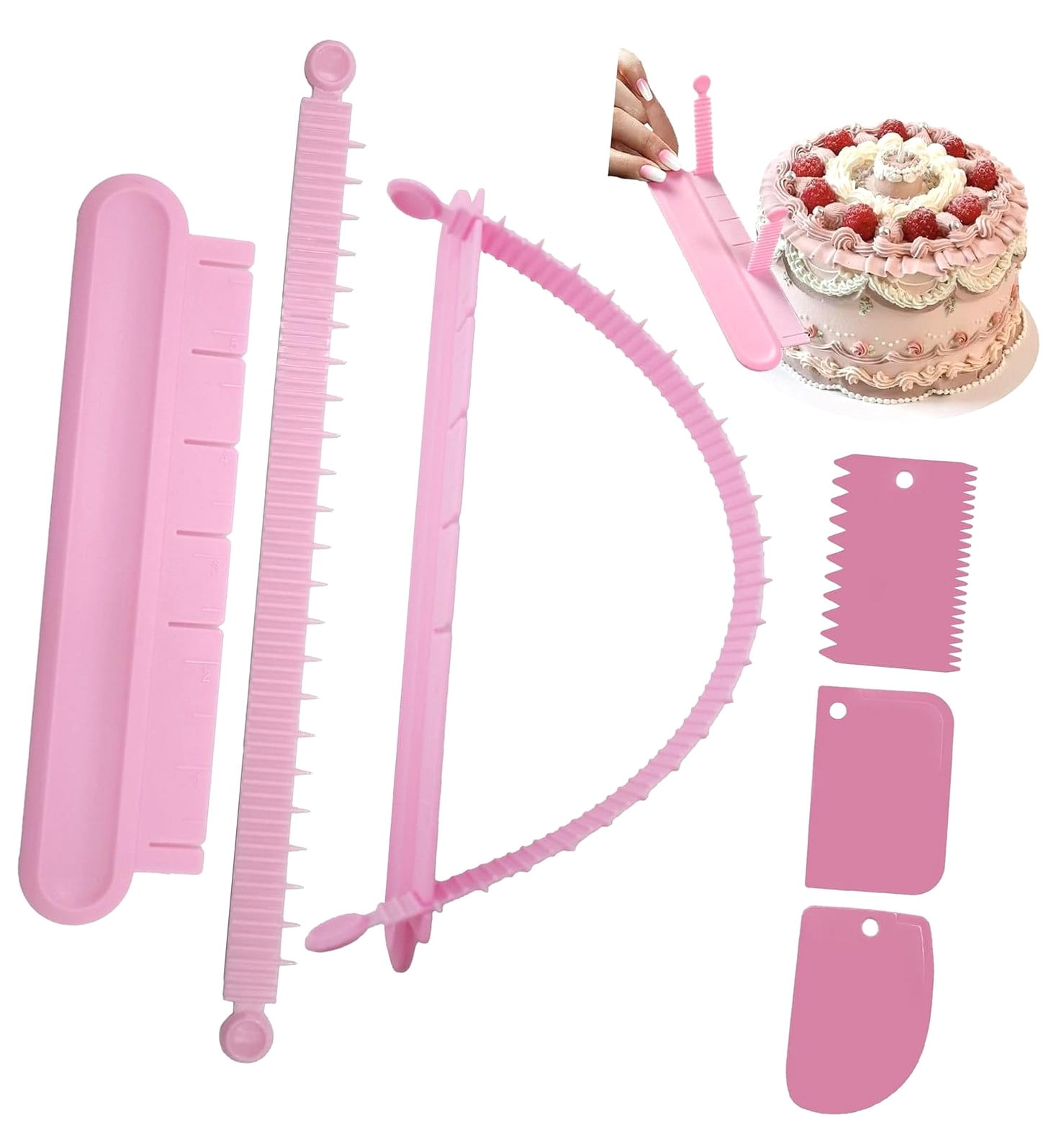 Hyjoy 2-Piece Cake Ruler Set, Graduated Marking Divider for Baking ...