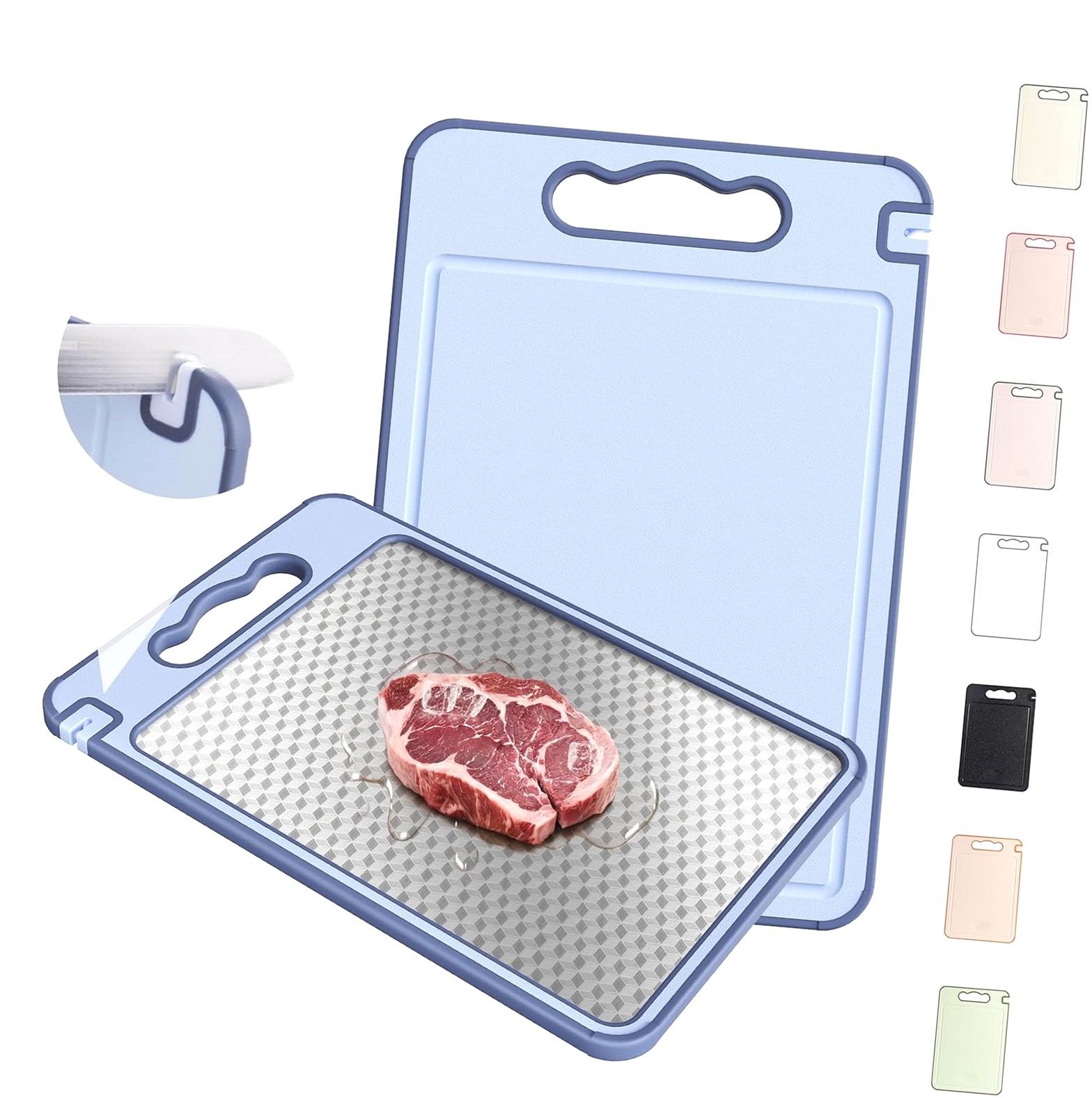 Hyjoy 2 in 1 Steel with Handle Chopping Double Sided Feet and Over Sink ...