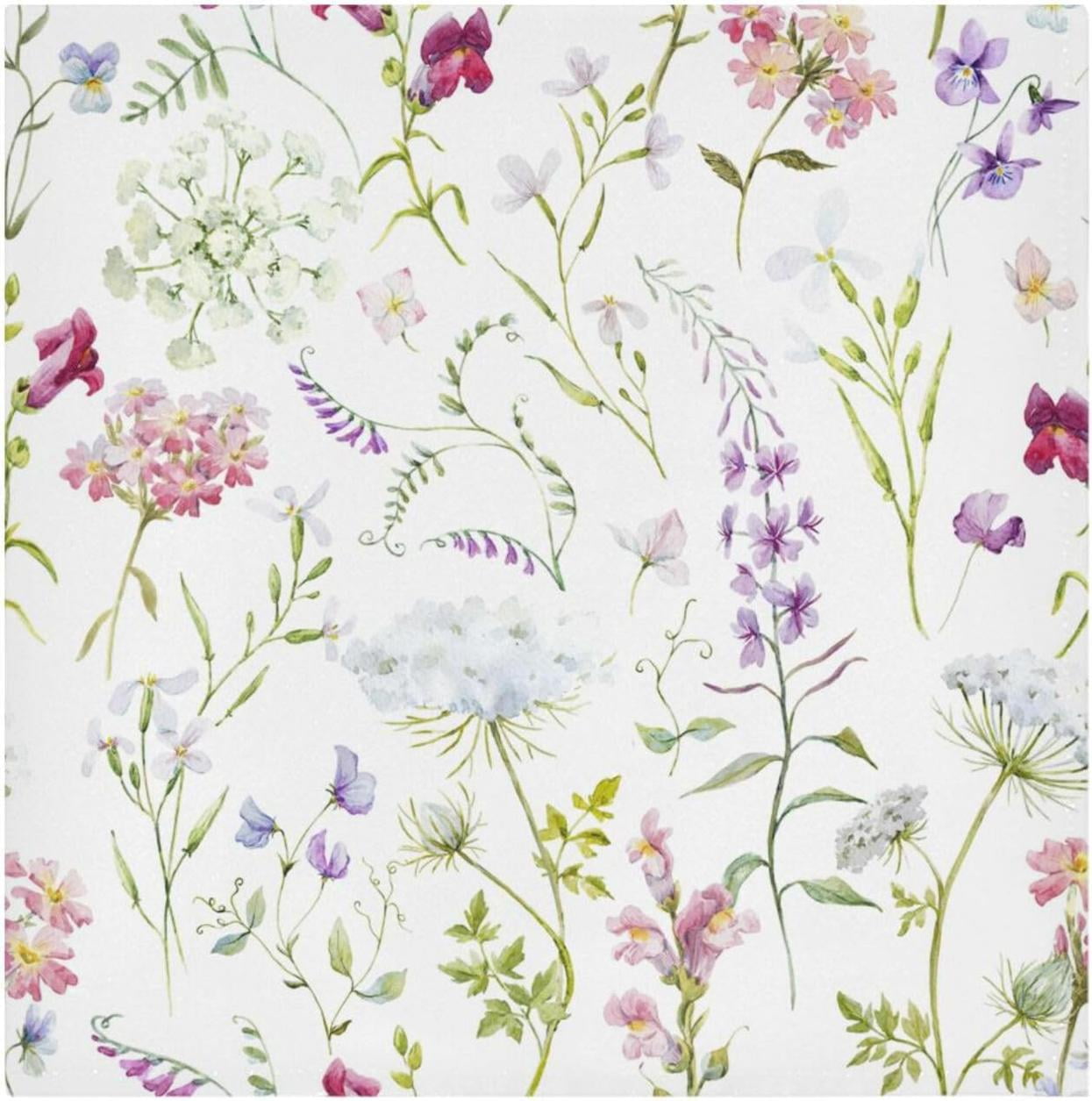 Hyjoy 20*20in Set of 1 Lavender Botanical Satin Napkin Square Table ...