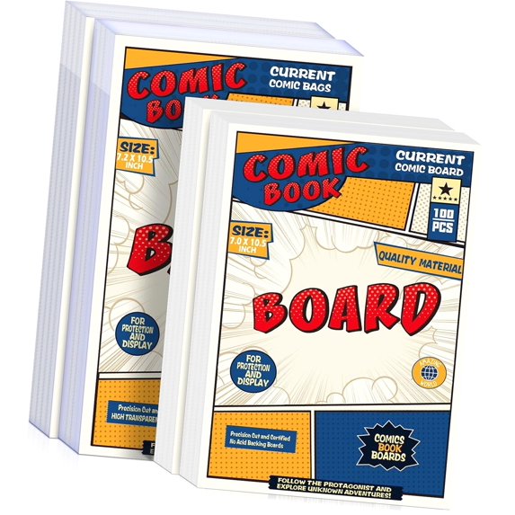 Hyjoy 200 Count Comic Book Size Bags and Boards --Free and Comic Book ...