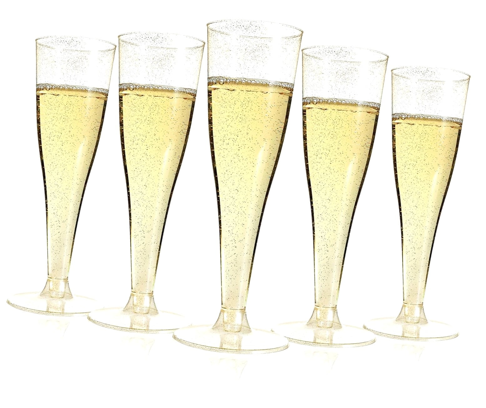 Hyjoy 200 Pack Flutes Plastic, 4.5 oz Glitter Plastic Stemware, Flutes ...