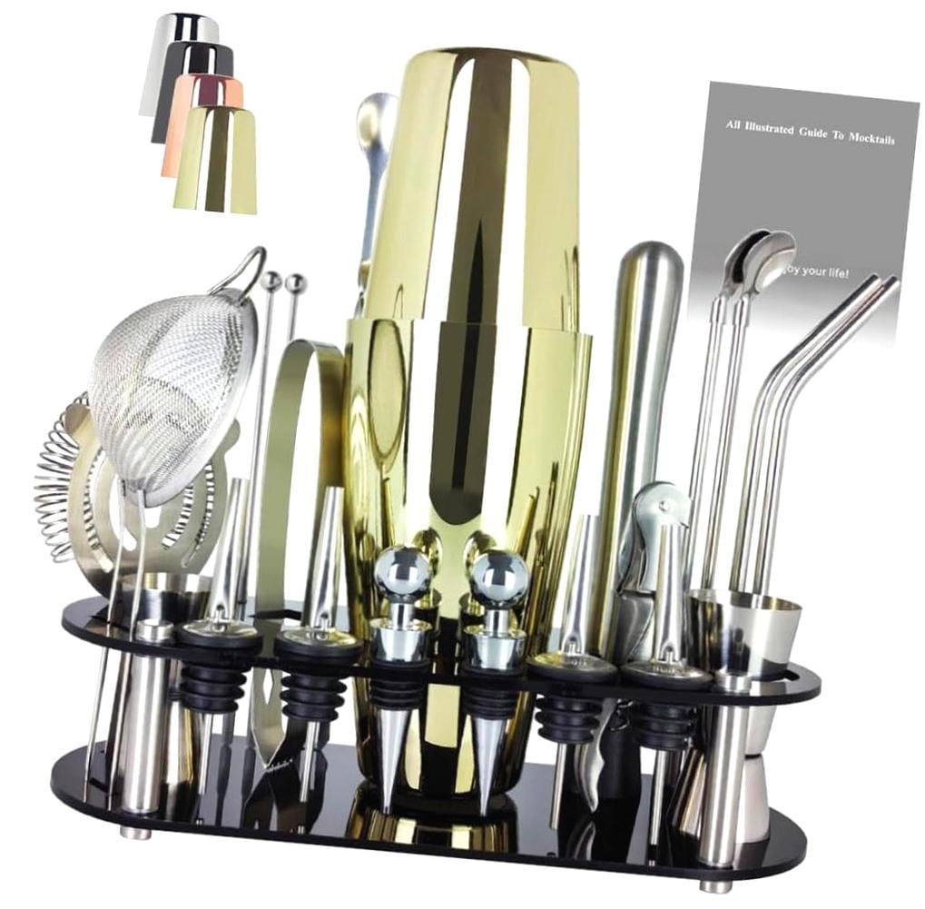 Hyjoy 22-Piece Cocktail Shaker Set, 25/20oz Bartender Kit, Stainless ...