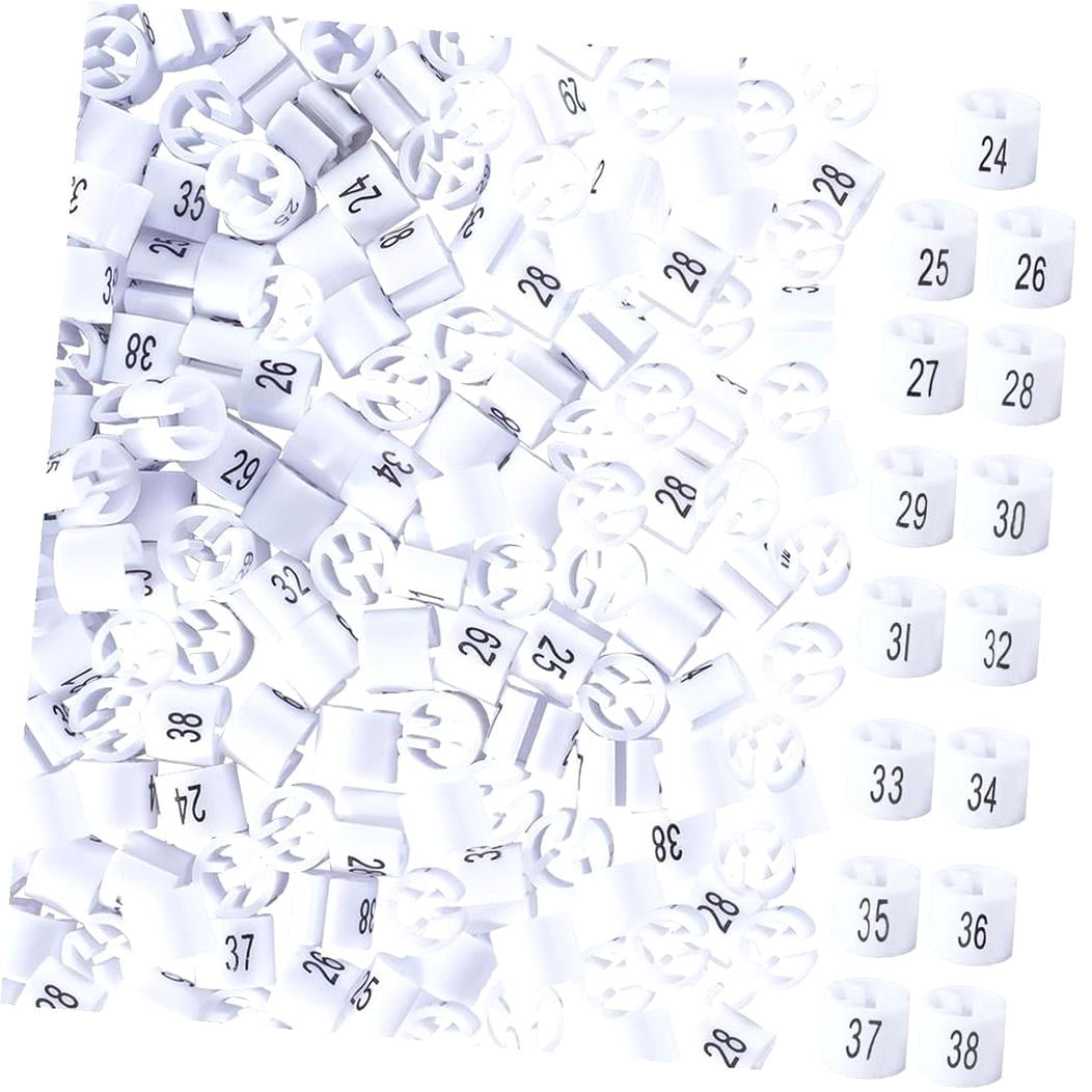 Hyjoy 225Pcs 24~38 Hanger Size Indicators 15 Design Label Plastic ...