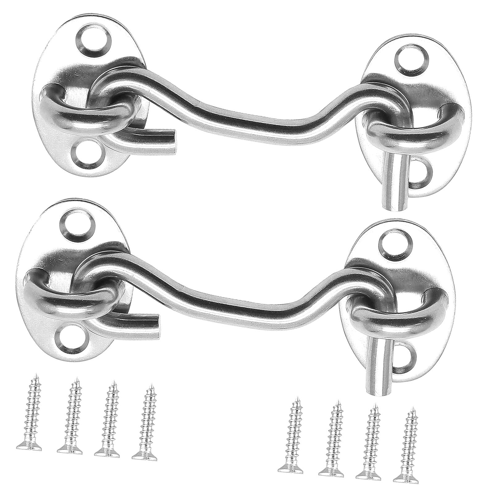 Hyjoy 2PCS 3 Inch Hook and Eye, Steel Barn Door Lock Privacy Lock with ...