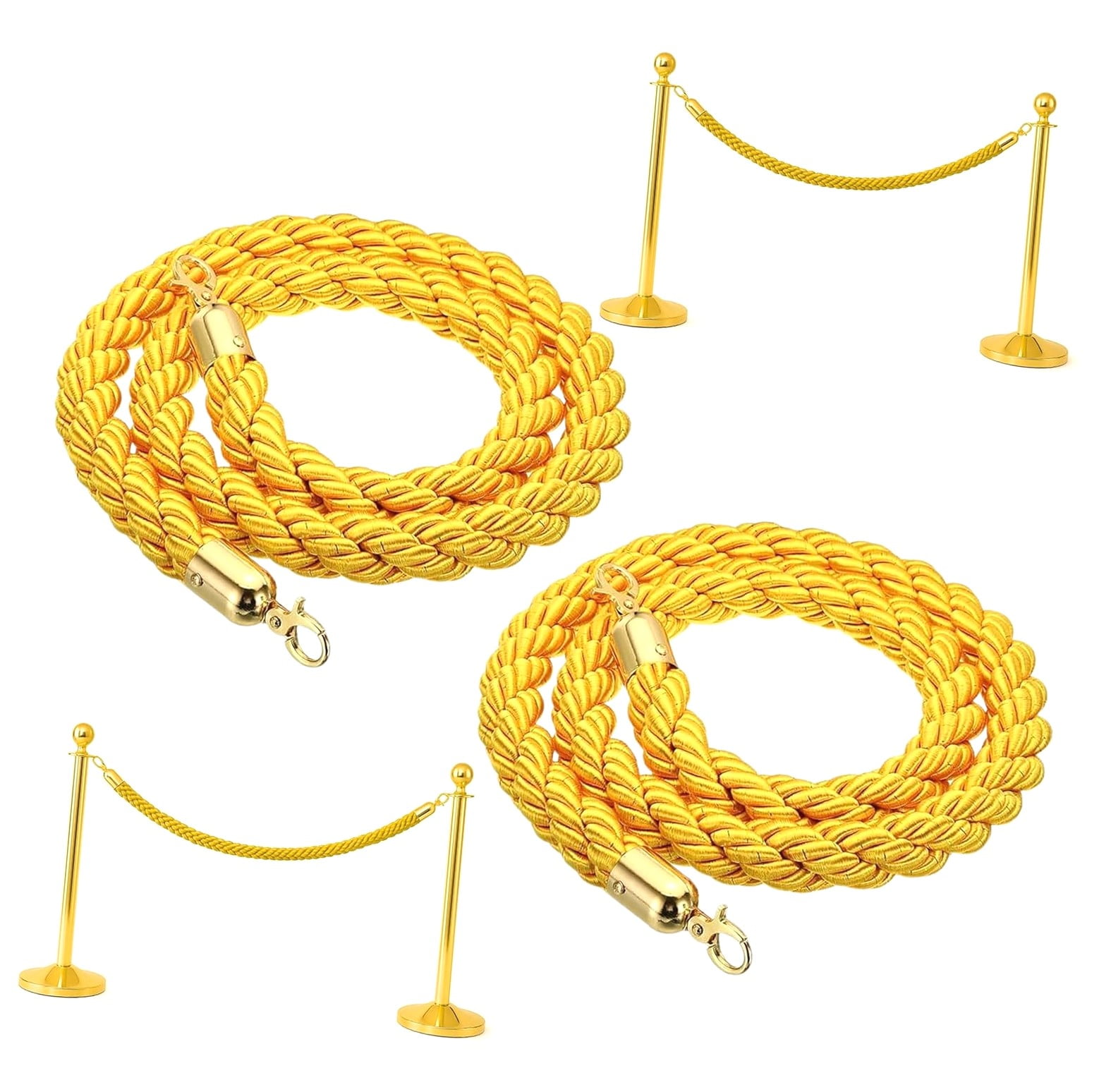 Hyjoy 2PCS Velvet Rope 5FT – Twisted Stanchion Ropes for Crowd Control ...