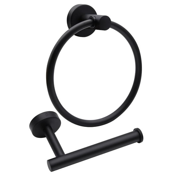 Hyjoy 2pcs Matte Toilet Paper Holder and Set, Steel Hand Holder and ...