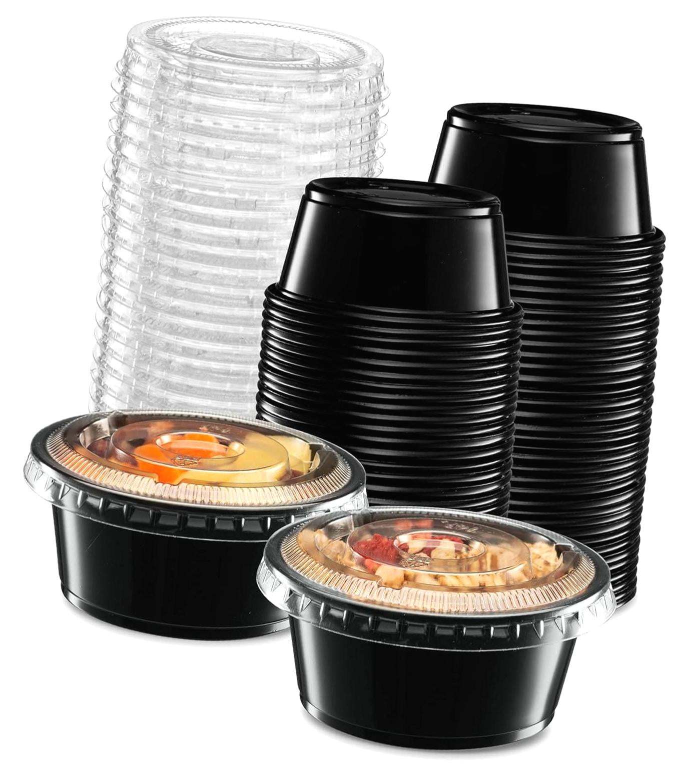 Hyjoy {3.25 oz - 100 Sets} Plastic Portion Containers With , Mini Cups ...