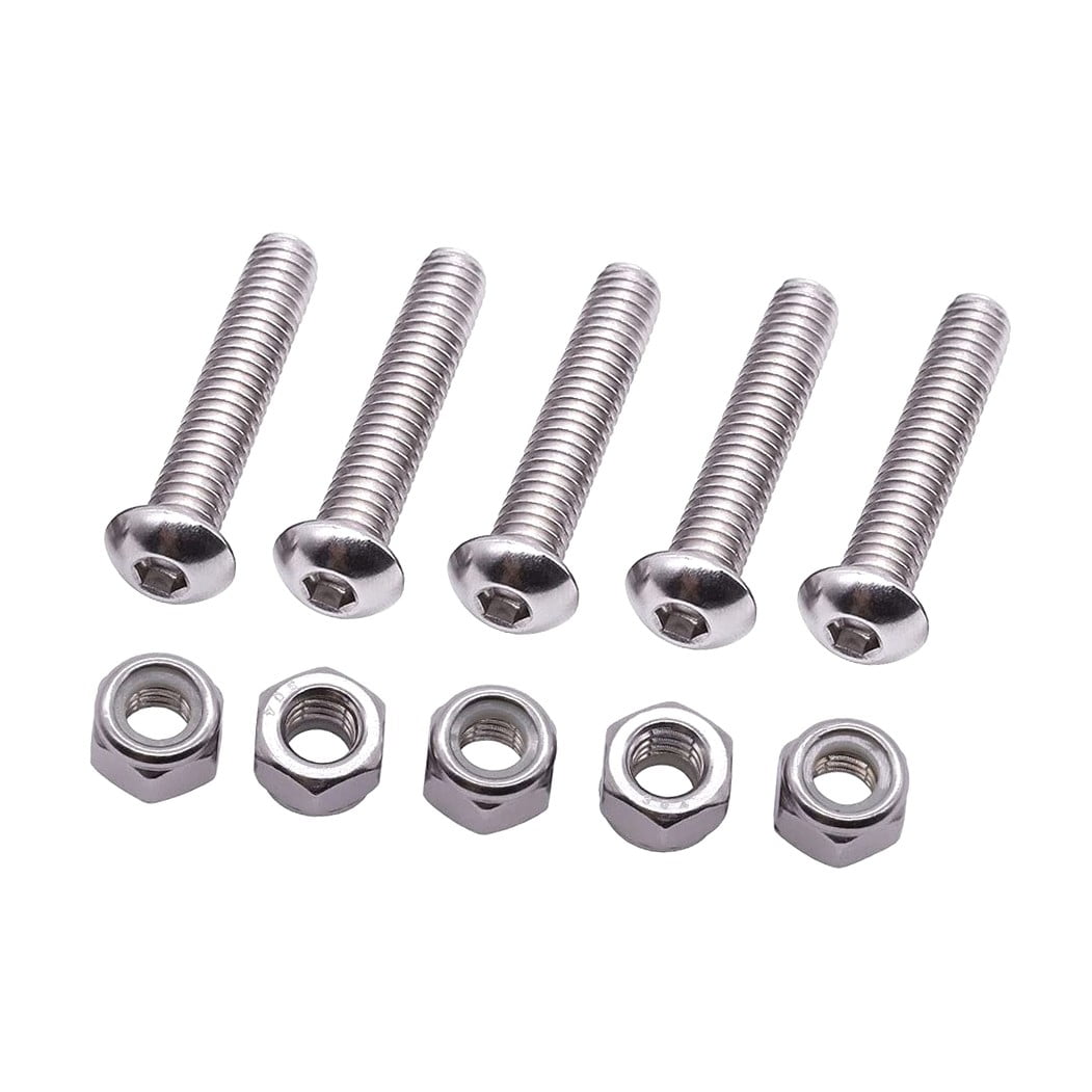 Hyjoy 3/8-16 2 Inch (10 Sets) Steel Button Screws with Hex Lock Nuts ...