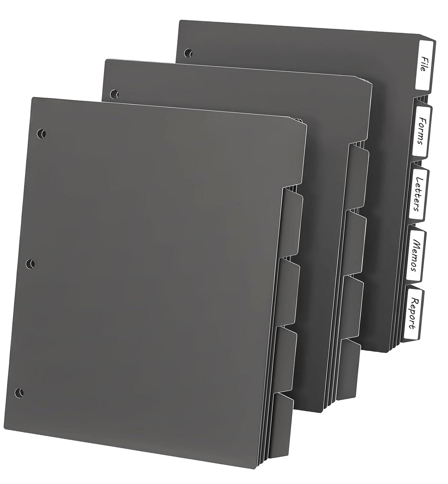 Hyjoy 3 Binder Dividers with 5 Tabs, 15 Pcs Binder Dividers, 1/5 Cut ...