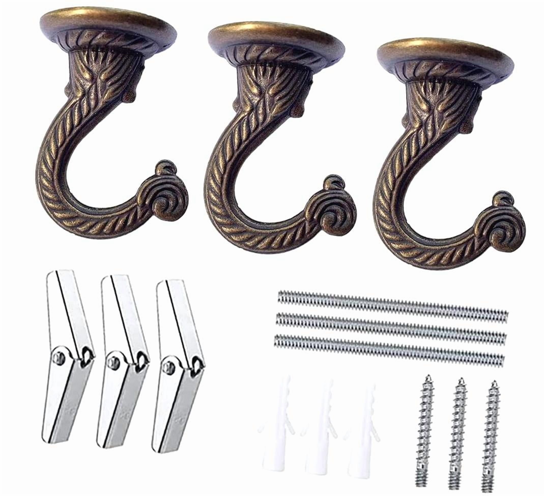 Hyjoy 3-Piece Large Ceiling Hook Set for Hanging Plants, Easy Ceiling ...