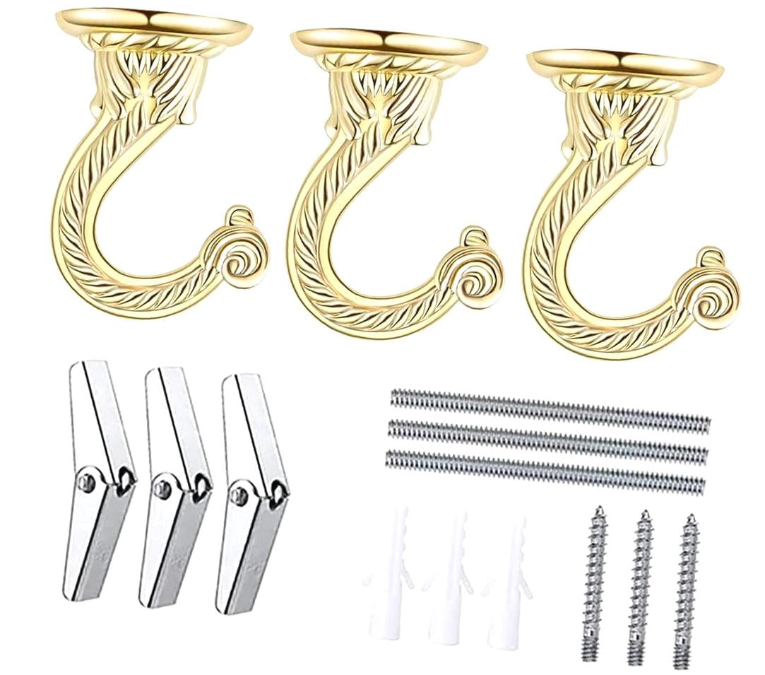 Hyjoy 3-Piece Large Ceiling Hook Set for Hanging Plants, Easy Ceiling ...