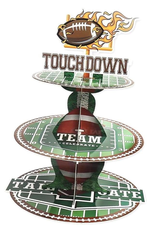 Hyjoy 3-Tier Football Cupcake Stand Tower Gridiron Football Cake Stand ...