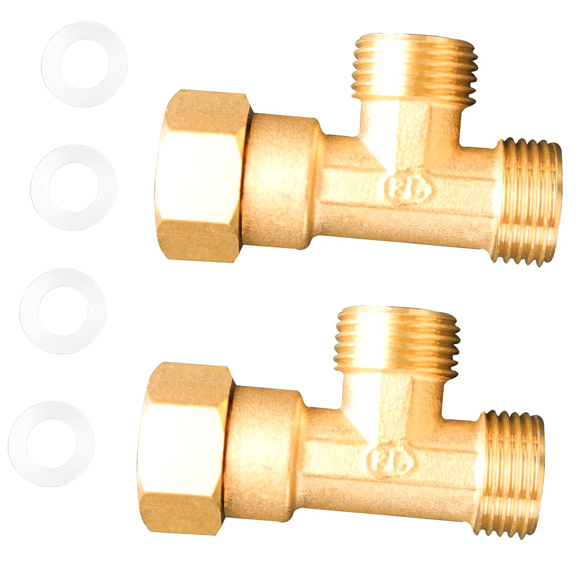 Hyjoy 3-Way Elbow 1/2 inch Female Male Male Connectors With Washers 2 ...