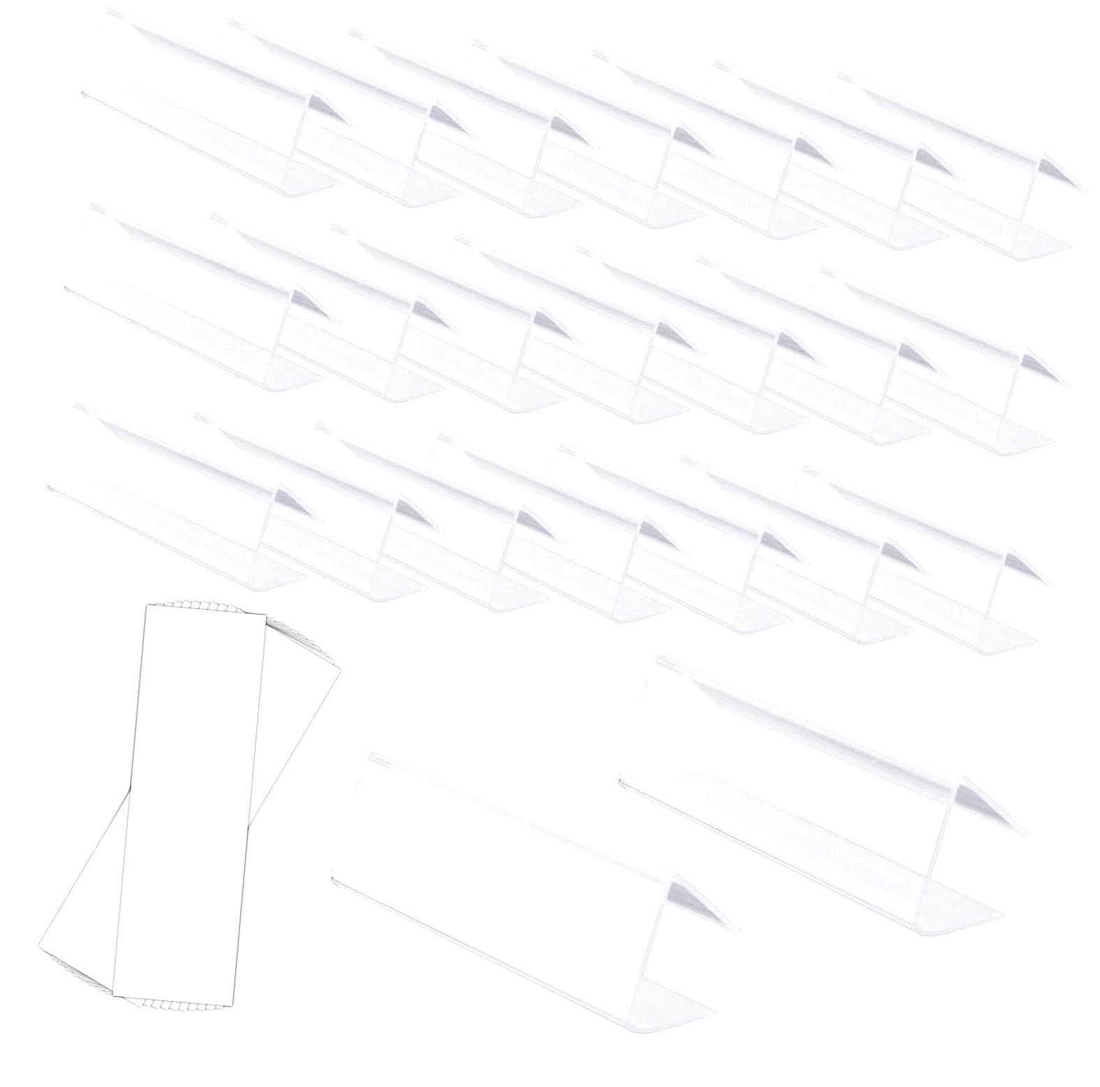 Hyjoy 30pcs Clear Label Holder, Bookshelf Clips for Labeling with 30 ...