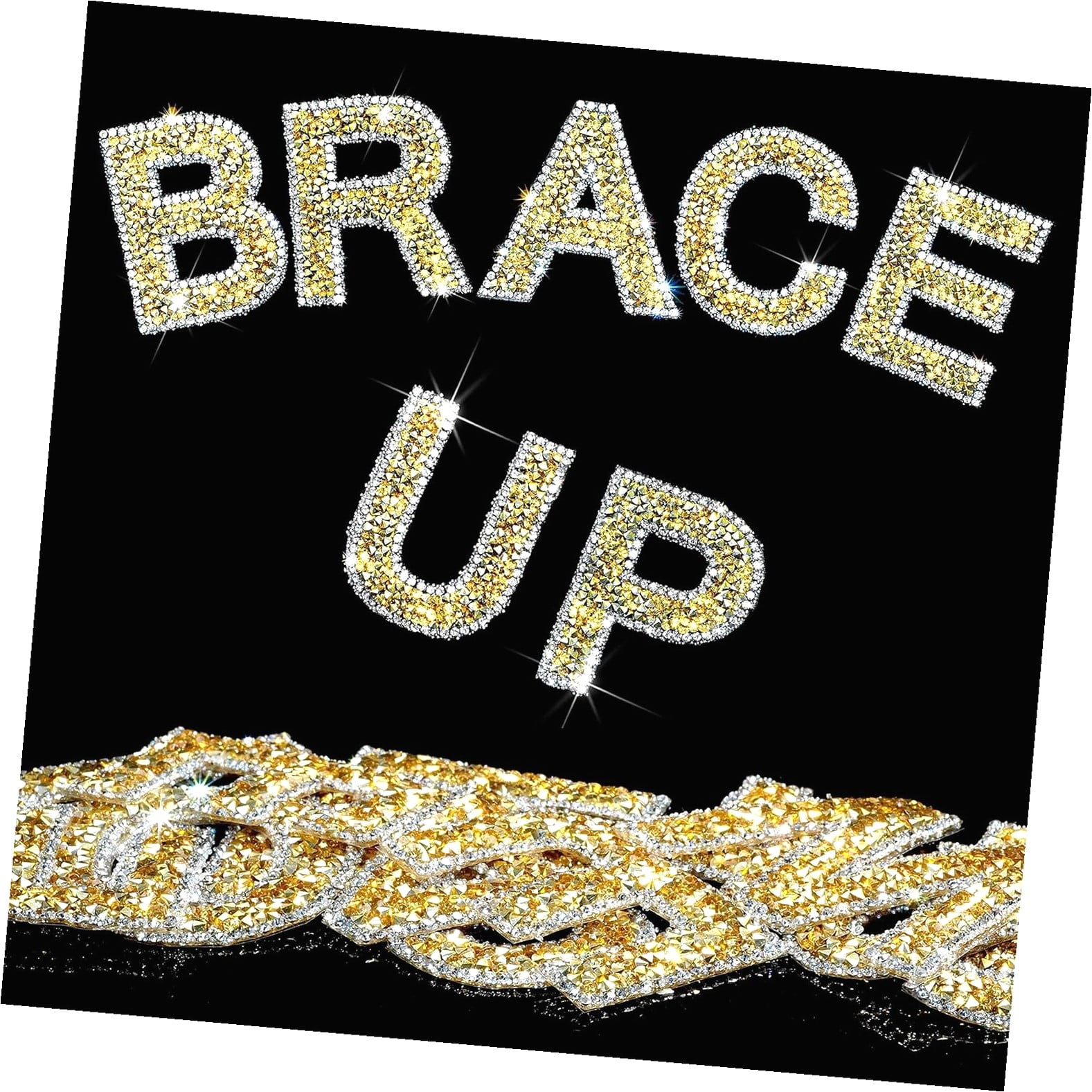 Hyjoy 34Pcs Rhinestone Letter Stickers Bling Glitter Alphabet Letters ...