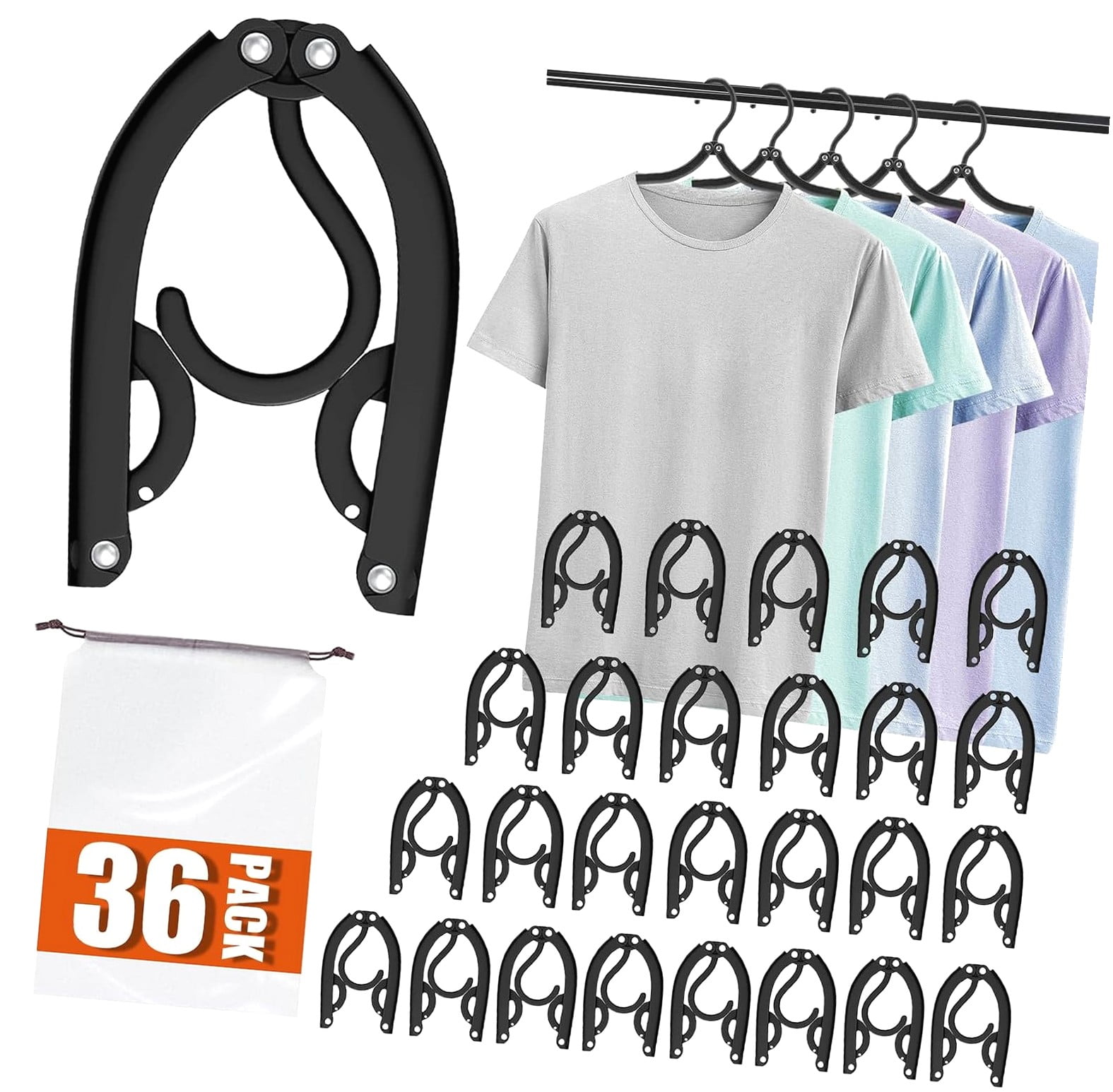 Hyjoy 36 Pcs Foldable Travel Hangers Cruise 2025 Collapsible Plastic ...