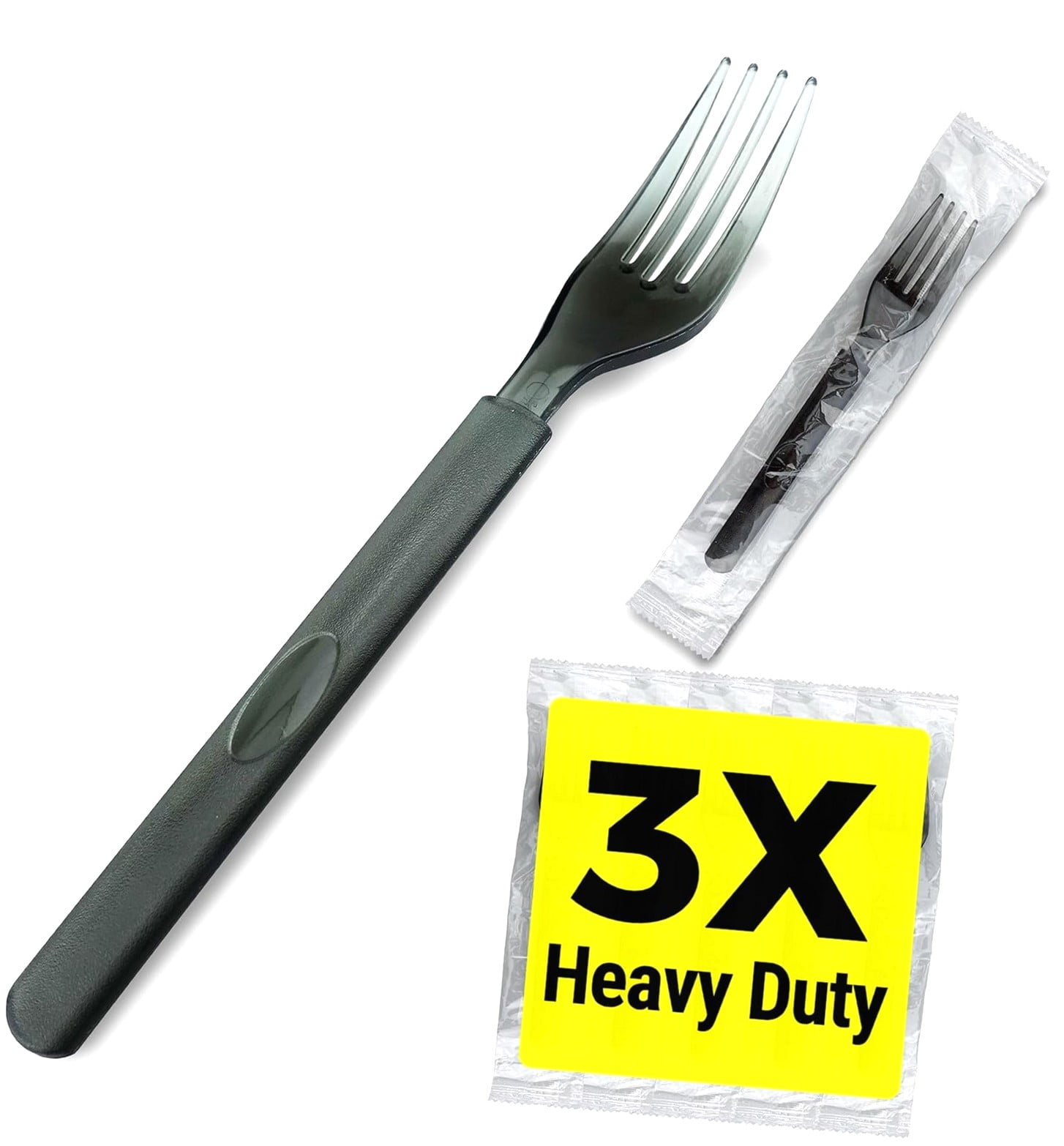 Hyjoy 3X Plastic Individually Wrapped, Sturdy Silverware, 100 Pack Bulk ...
