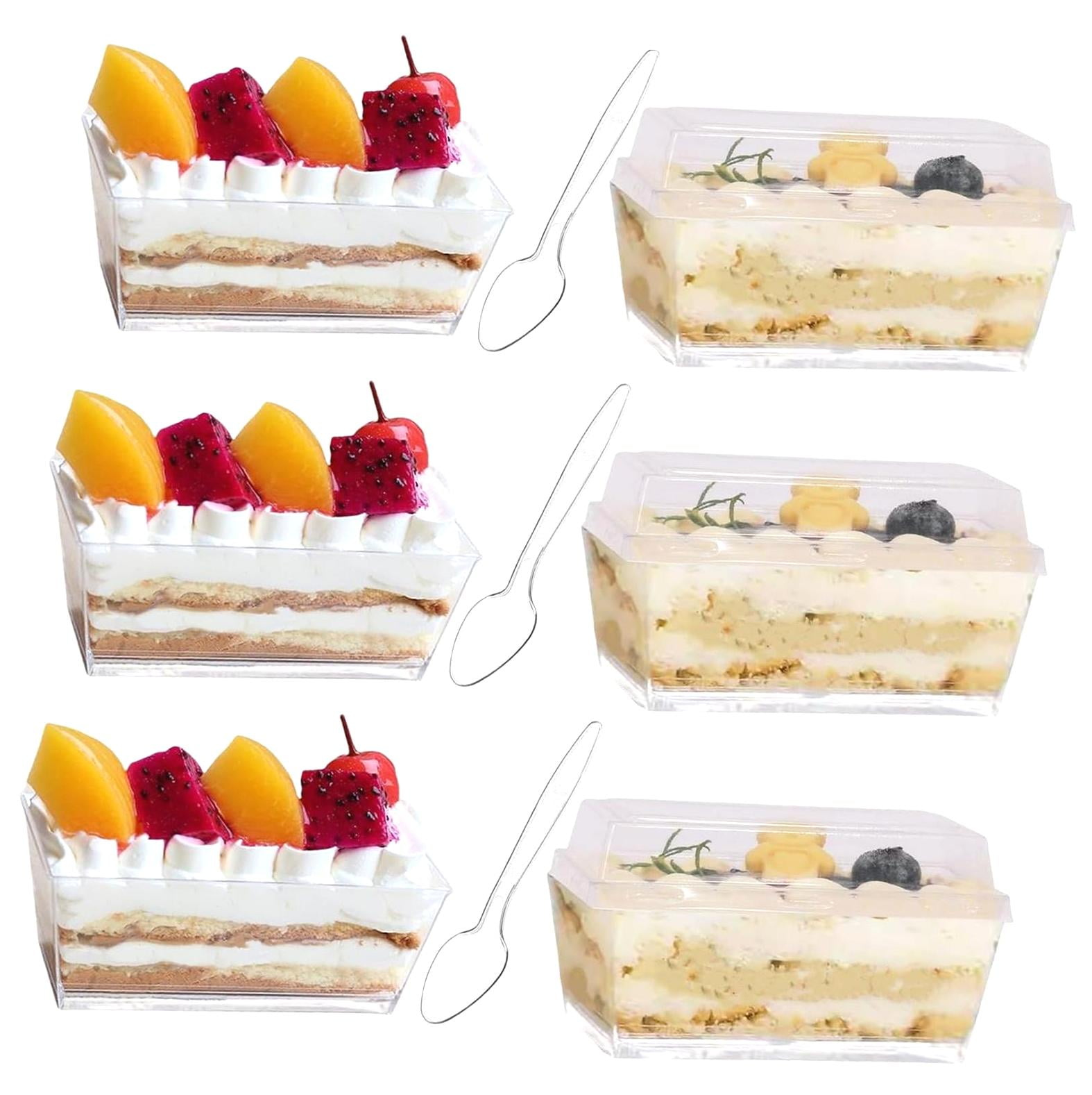 Hyjoy 4.8oz/140ml Clear Dessert Cups with and Spoons,50Pcs Plastic ...