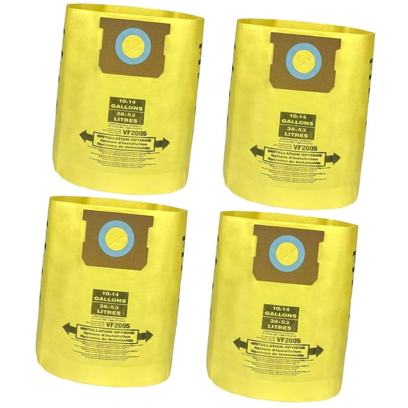 Hyjoy 4 Pack Vacuum Bags for Shop Vac 10-14 Gallon- Model 90662, Model ...