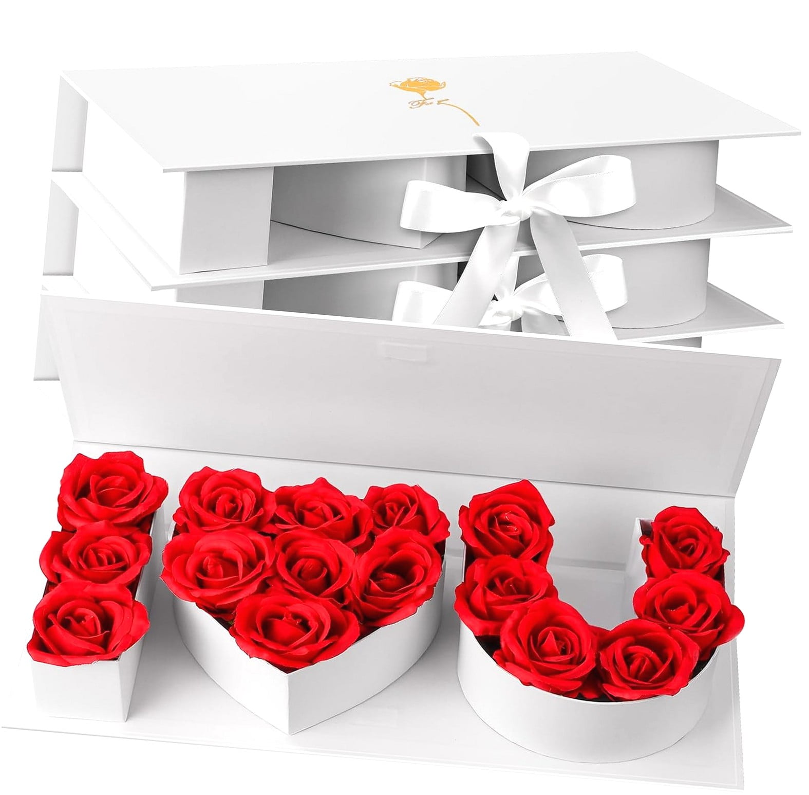 Hyjoy 4 Pcs Empty Love You Box for Valentines Boxes Large Thicker ...