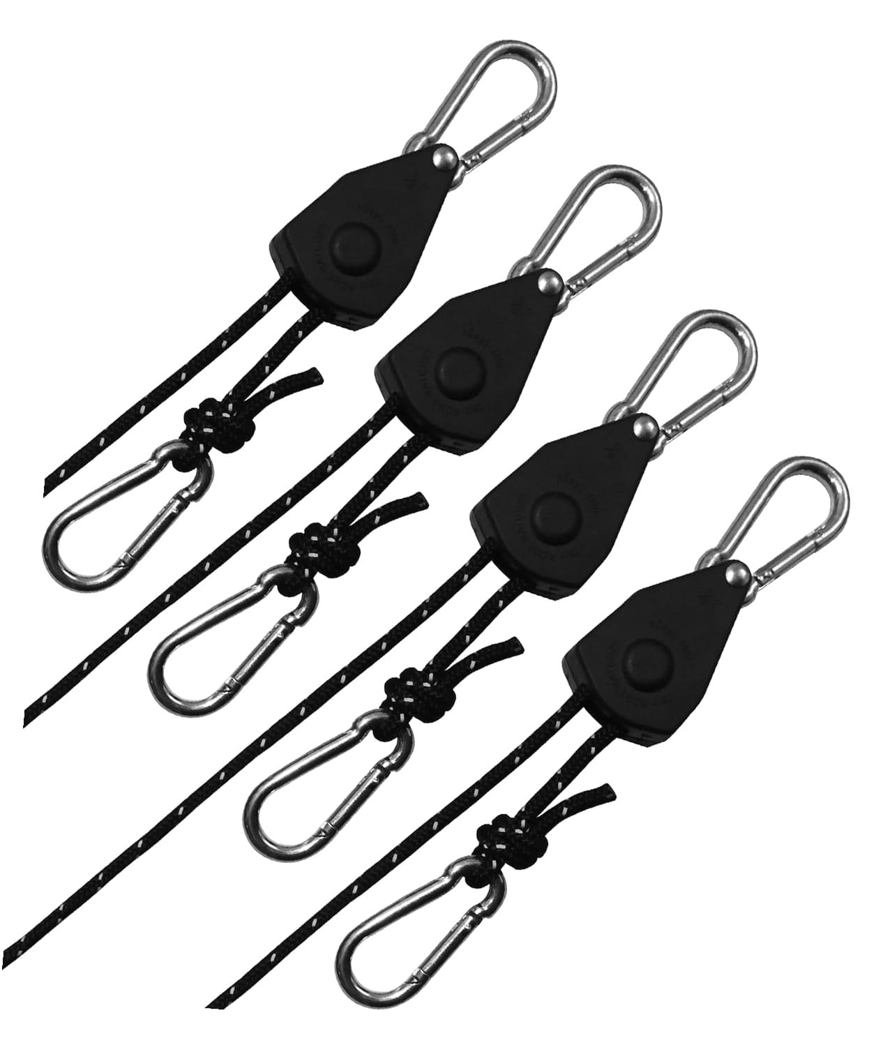Hyjoy 4-Piece Retractable Ratchet Straps, 13 Foot 1/8 Inch Rope Rollers ...