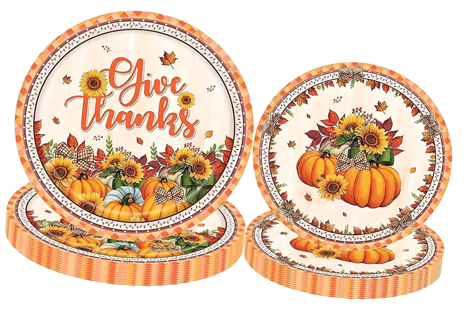 Hyjoy 40 Pack Thanksgiving Plates, 7" and 9" Pumpkin Plates for Party ...