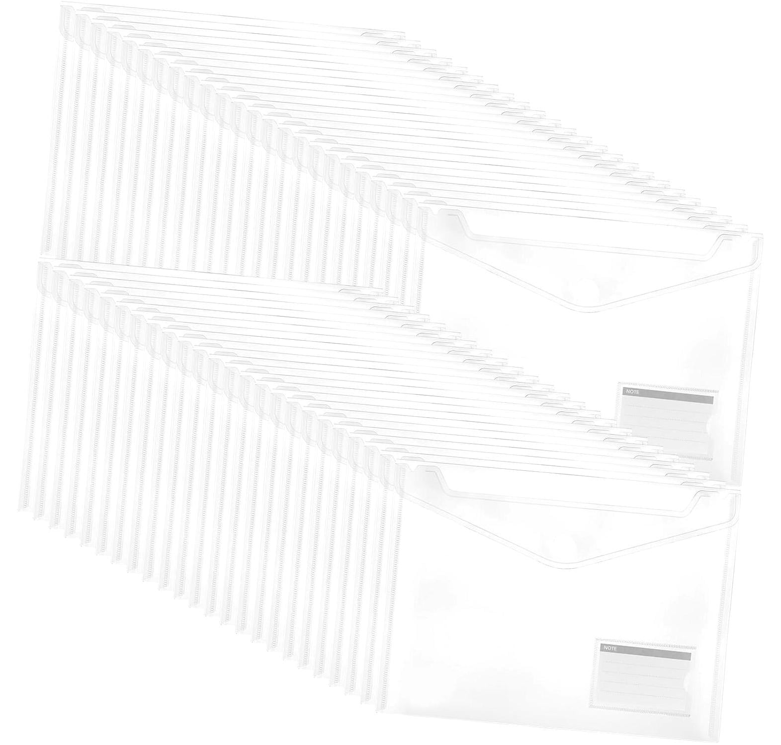 Hyjoy 48 Pack Plastic Envelope File Folders, Transparent Folders for ...