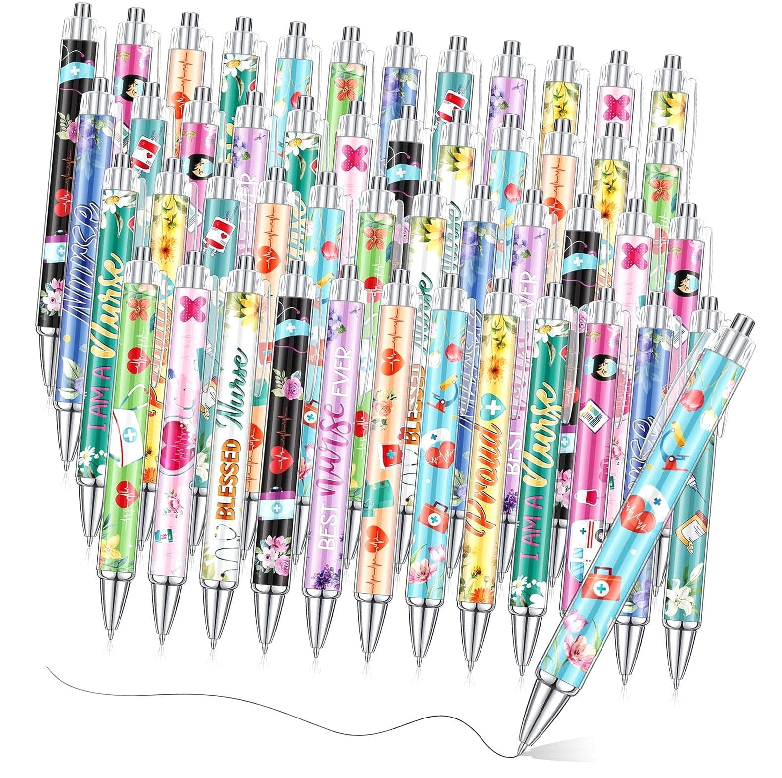 Hyjoy 48 Pcs Nurse Bulk Funny Cartoon Nurse Retractable Black Ink ...