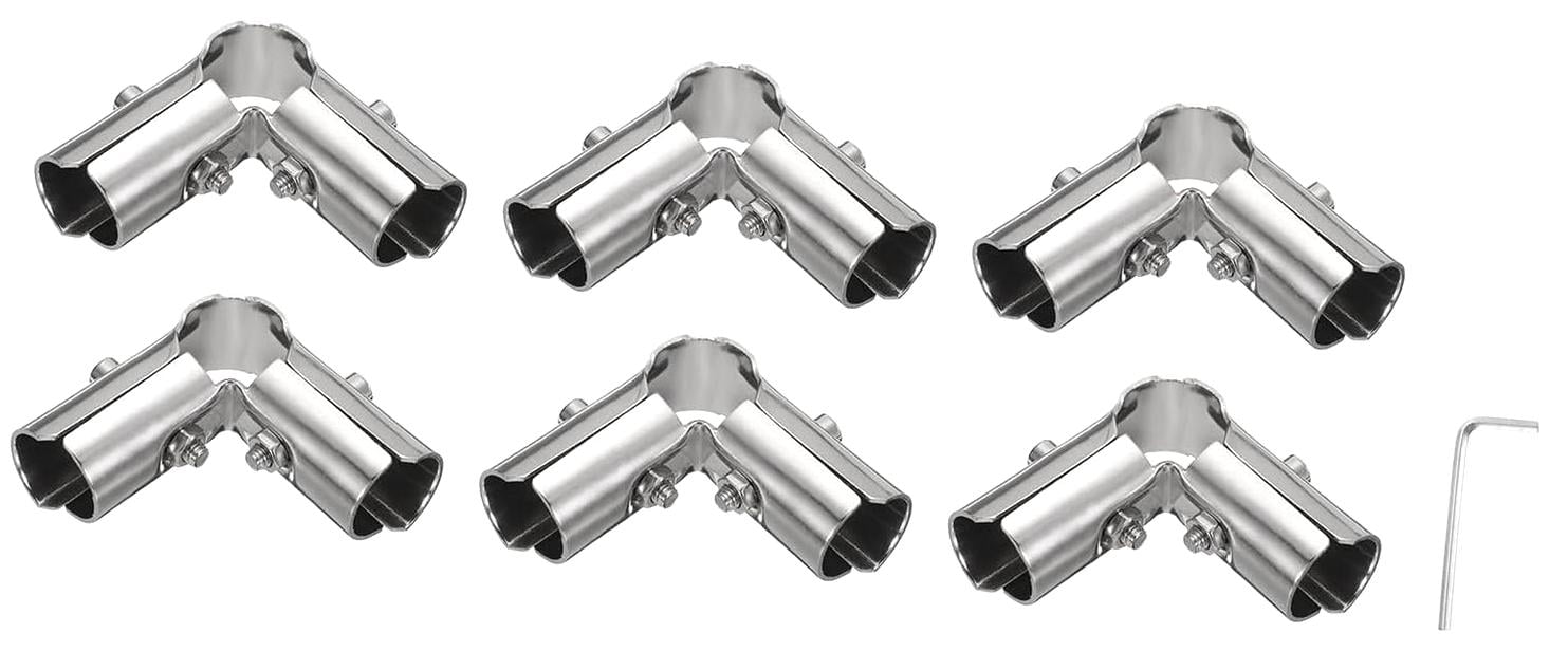 Hyjoy 4Pcs 90 Degree Structural Pipe Connectors 3 Way End Rails Clamp ...