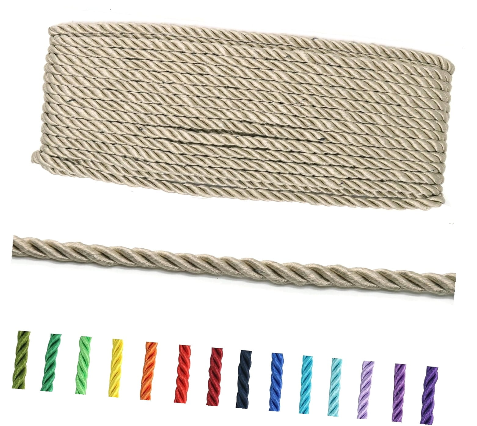 Hyjoy 4mm Twisted Cord in 40+ Colors, 10.93 Yards Length, Made from ...