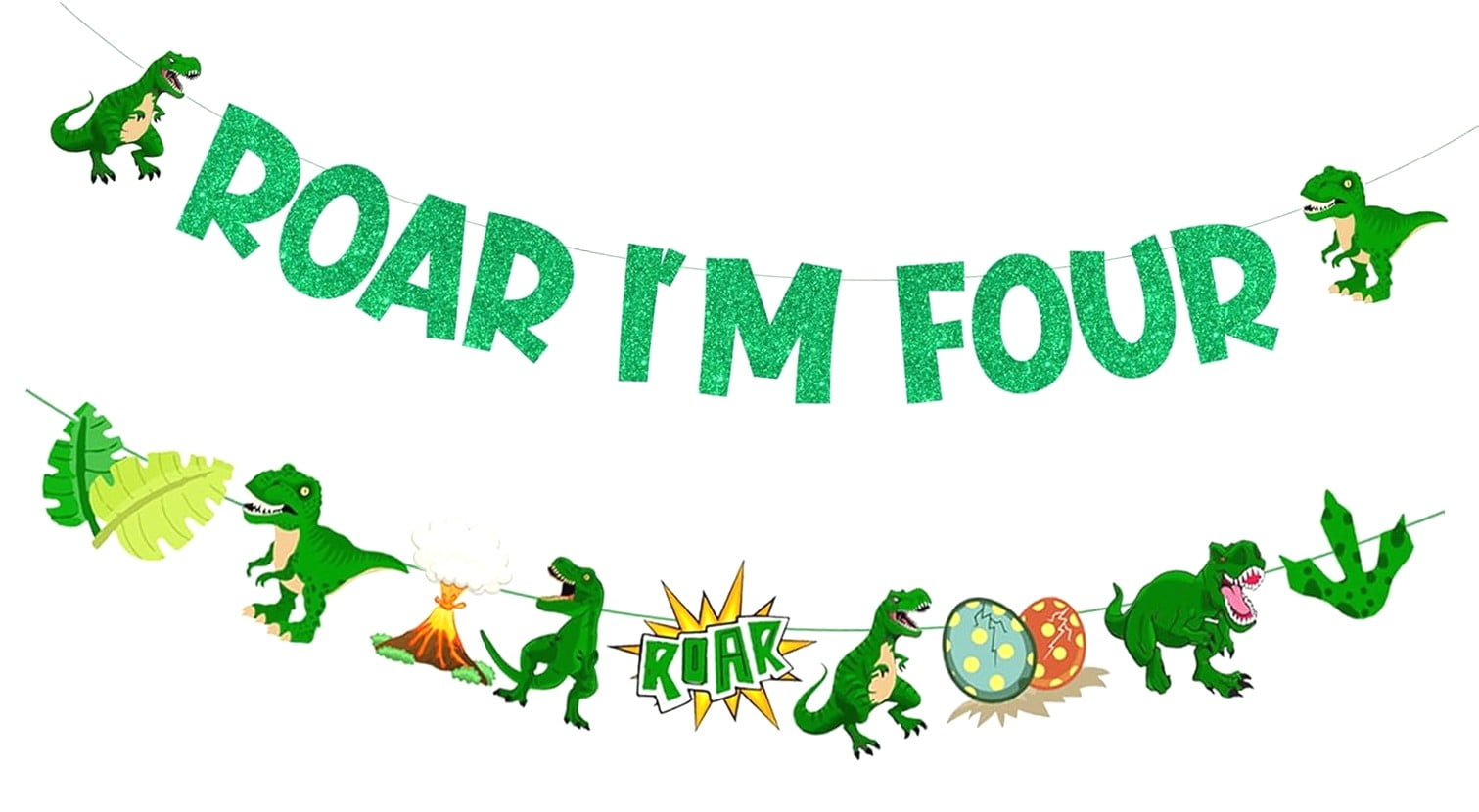 Hyjoy 4th Birthday Decorations Banner, 4 Year Old Party Decorations ...