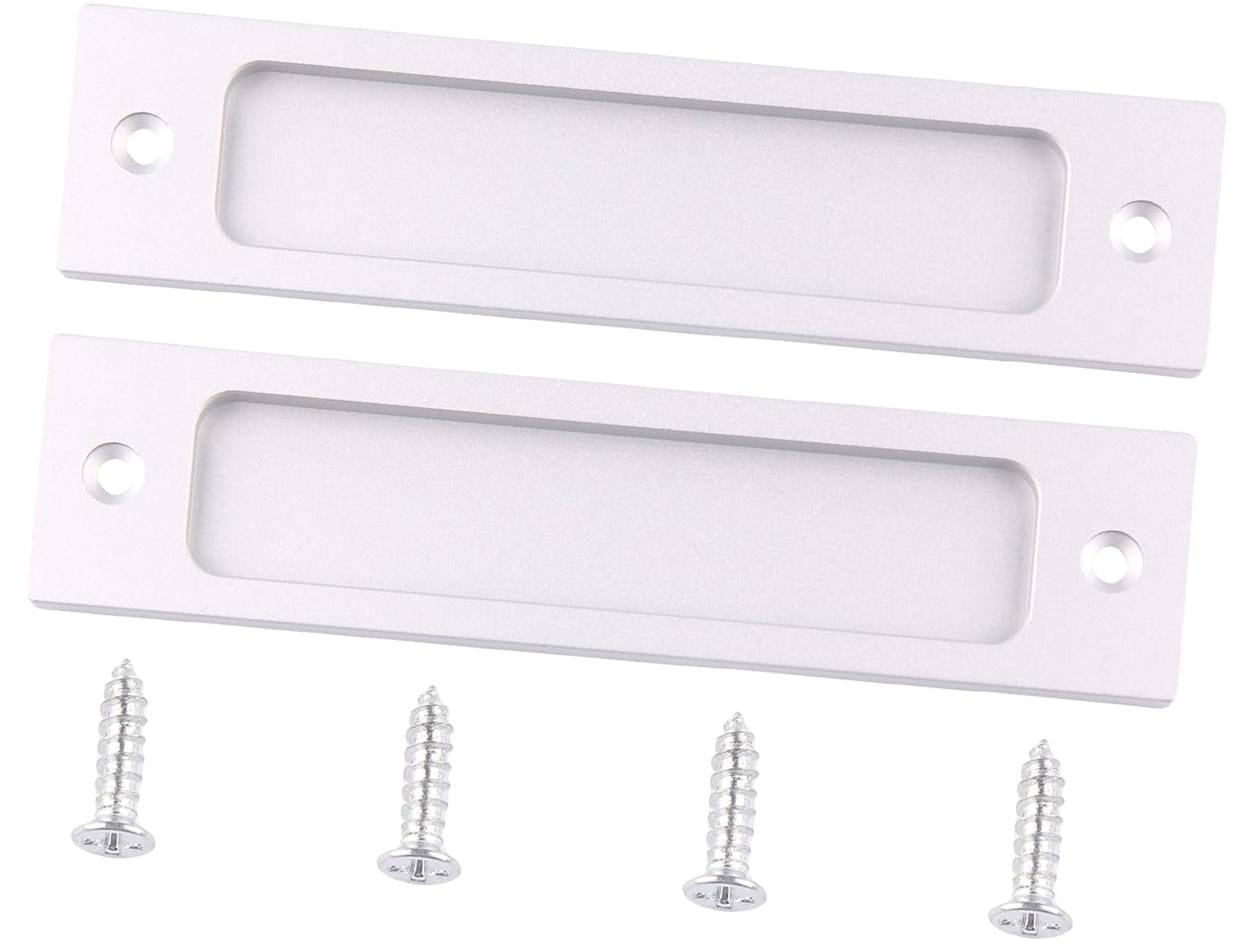 Hyjoy 5.9 Inch (15cm) Rectangular Flush Pulls 2 Pcs Brushed Silver ...