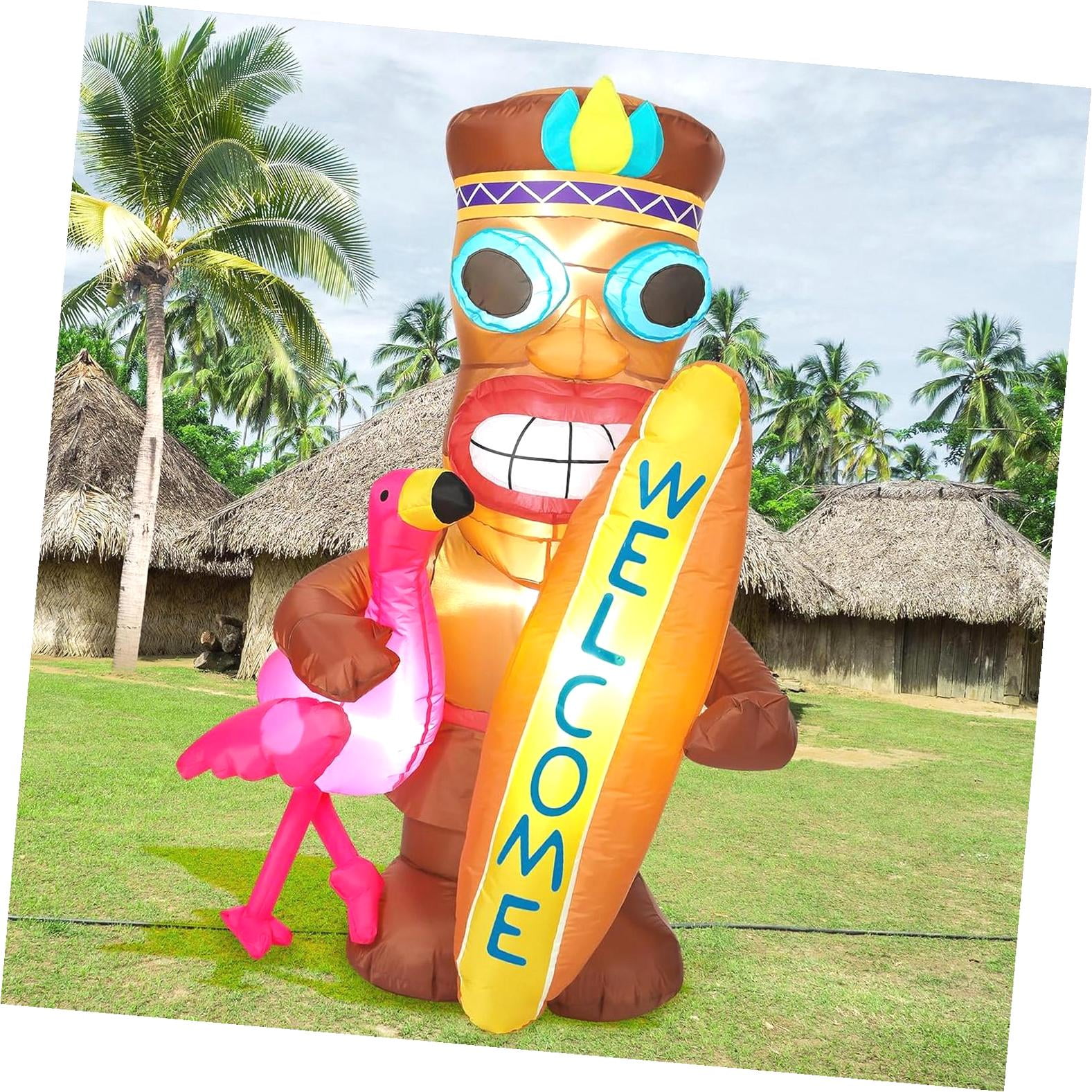 Hyjoy 5 Ft Inflatable Flamingo Surfboard Luau Hawaiian Party ...
