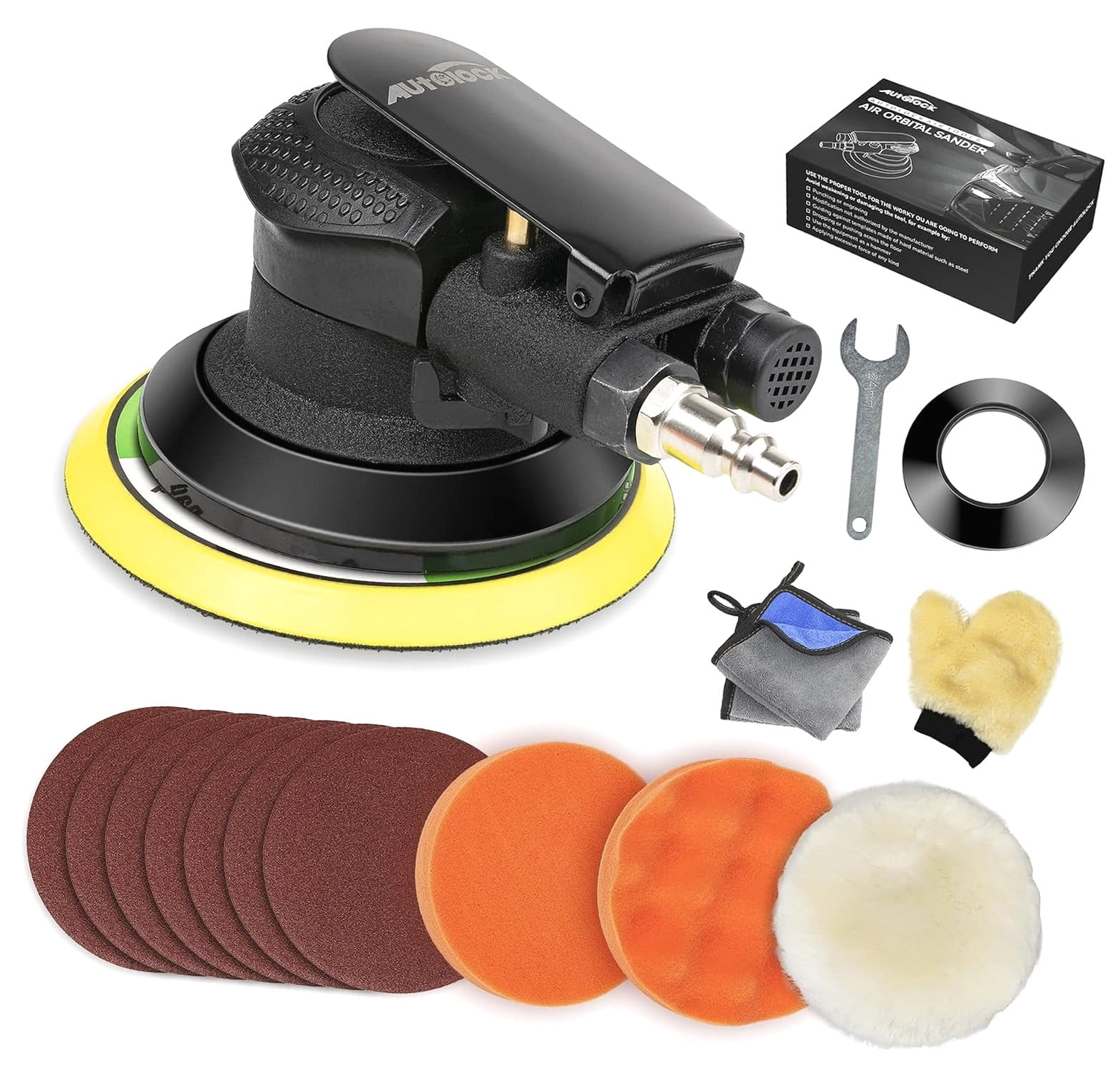 Hyjoy 5 Inch Air Random Orbital Sander, Pneumatic Car Sander For Wood ...