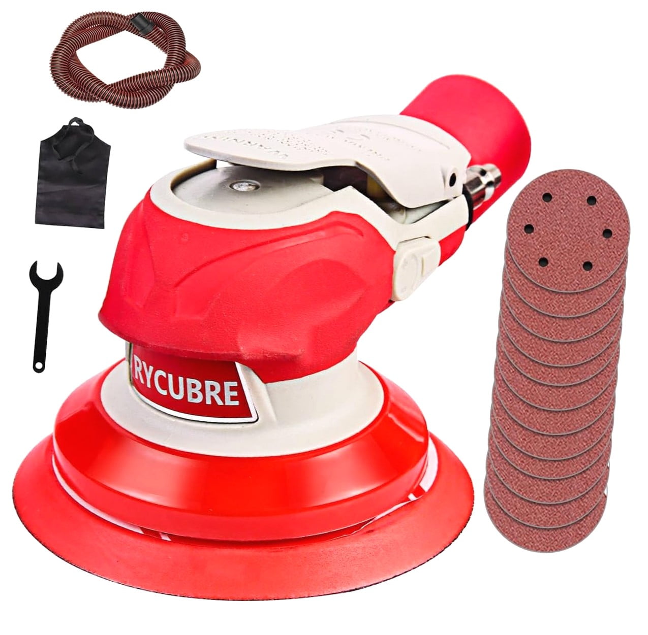 Hyjoy 5 Inch Air Sander with vacuum – 13000RPM Pneumatic Dual Action ...