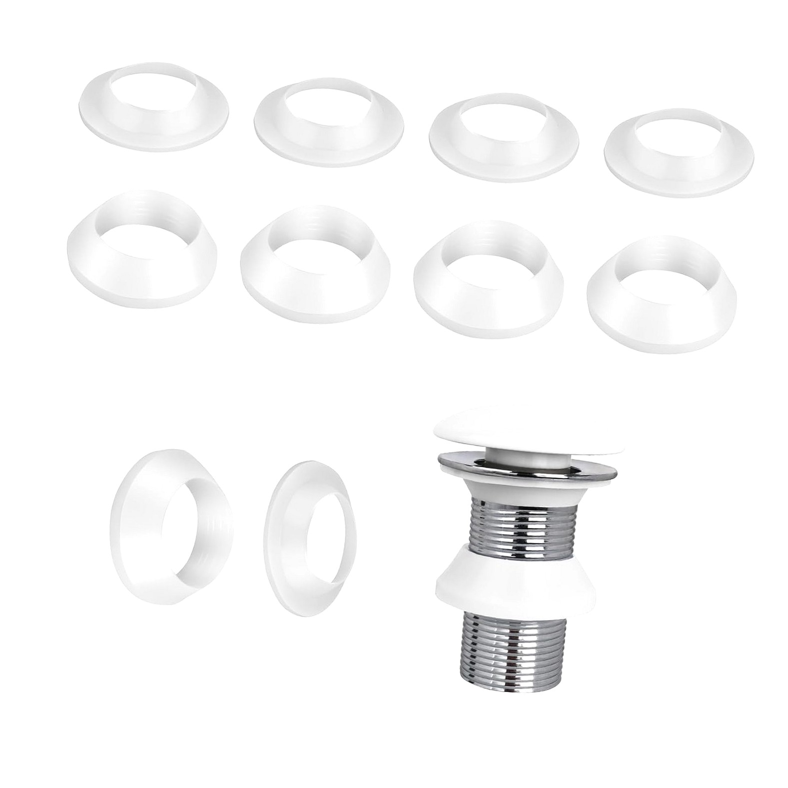 Hyjoy 5 Sets Drainage Seal, Sink Drain Gasket Includes Bottom and Top ...