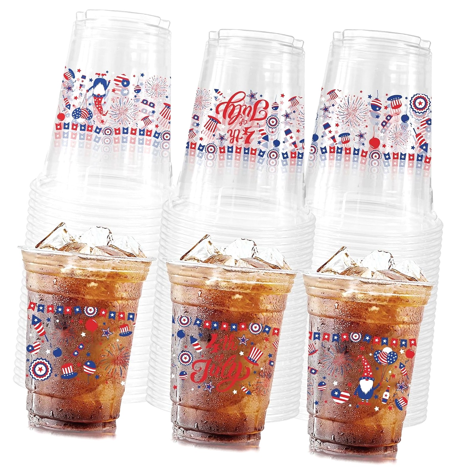 Hyjoy 50 Count 4th of July Party Cups, 12 oz Independence Day Party ...