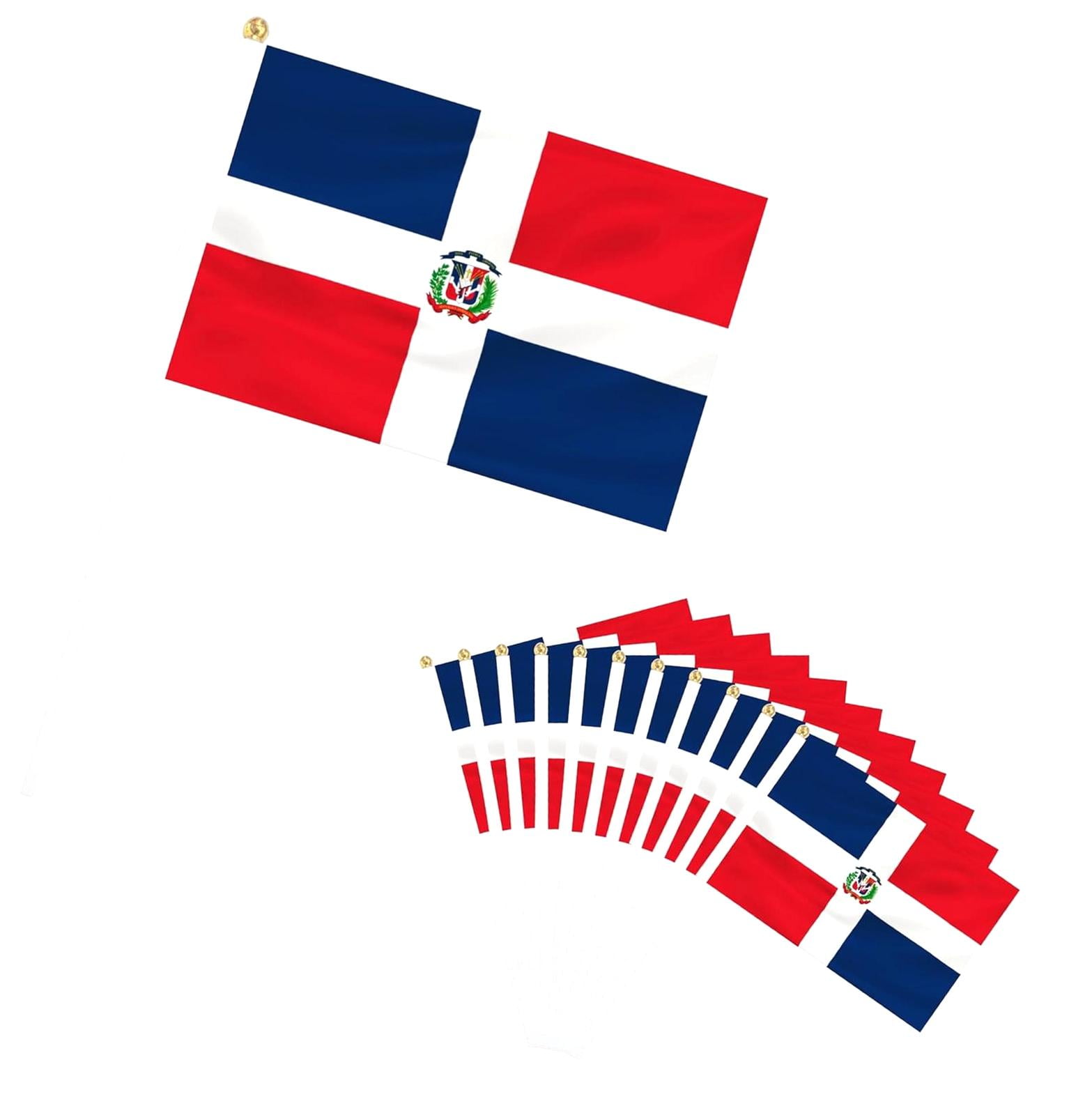 Hyjoy 50 Pack Dominica Republic Hand Held Mini Flags, Petite Dominican ...