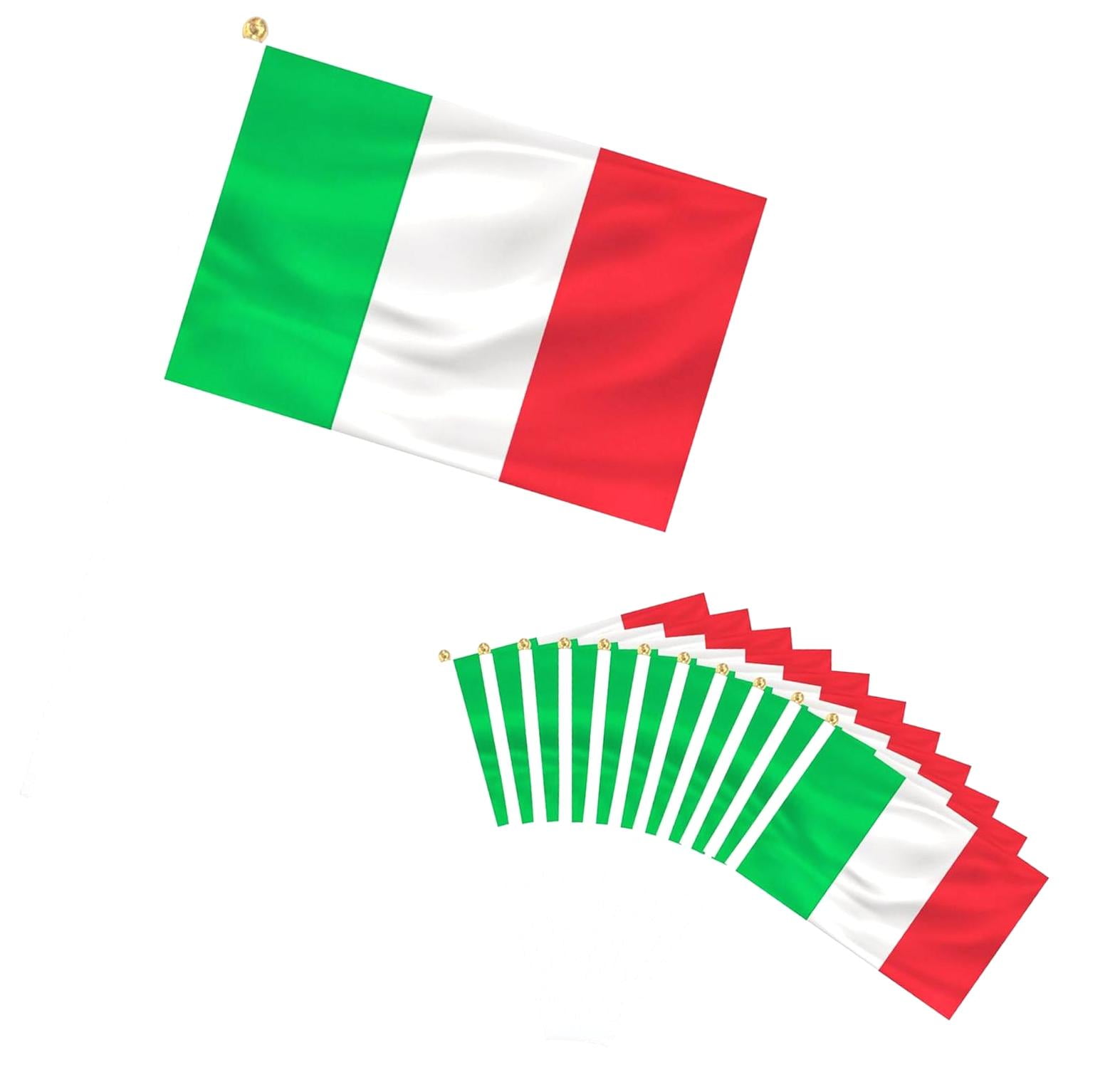 Hyjoy 50 Pack Italy Hand Held Mini Flags, Mini Italian Stick Flags with ...