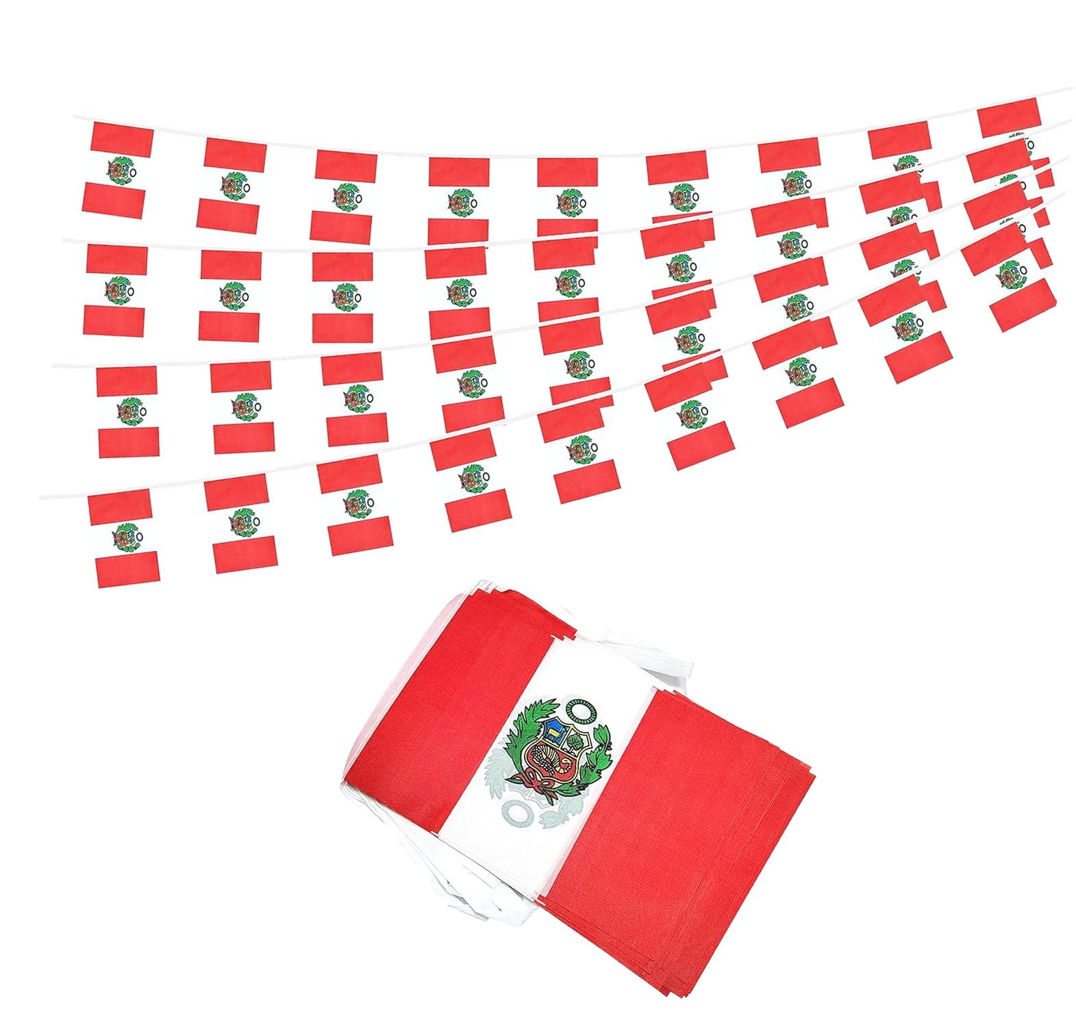 Hyjoy 50ft Peruvian Banner Flag Strand, Mini Peruvian Flags (38 ...