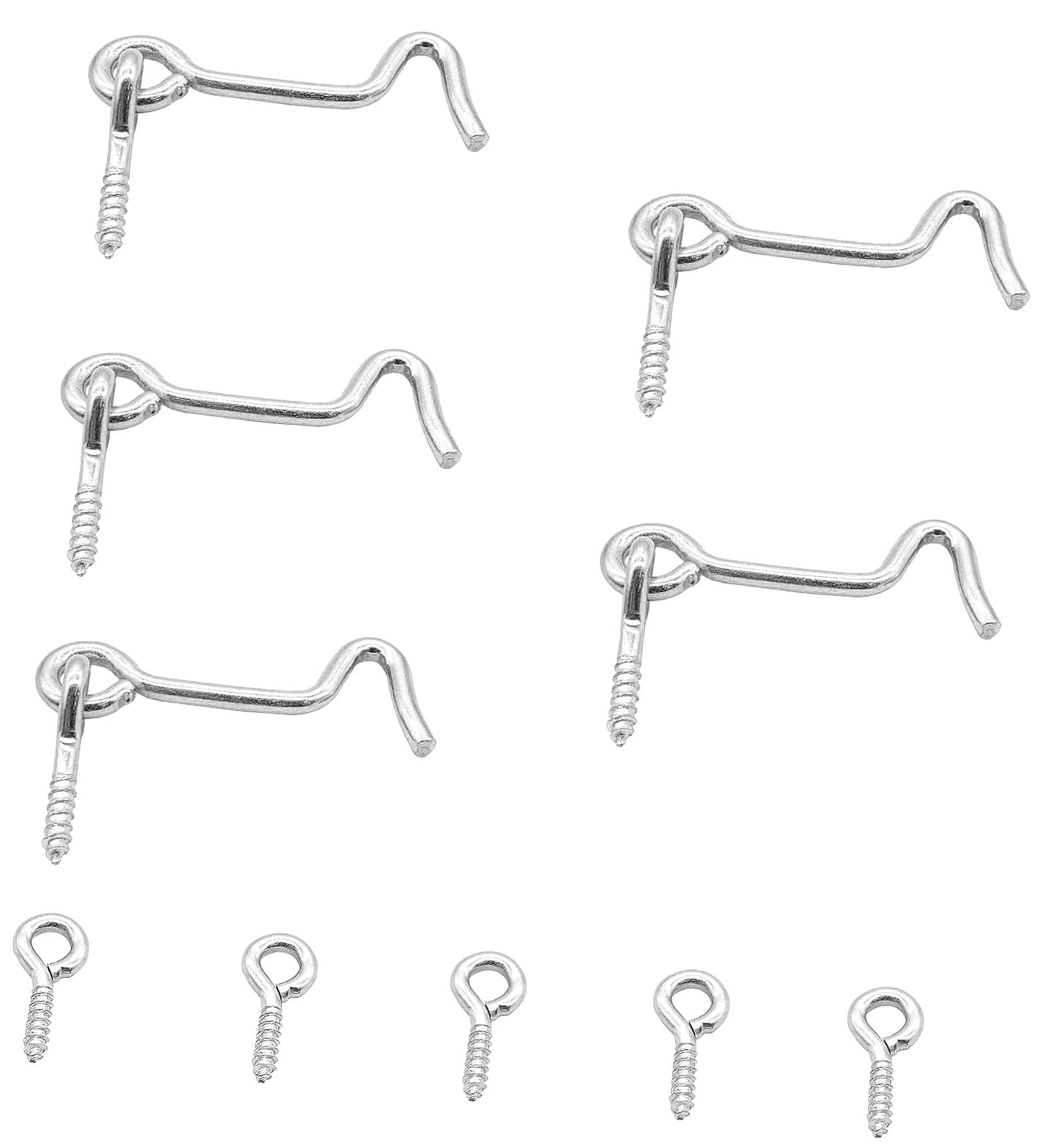Hyjoy 5PCS 2 Inch Hook and Eye for Door, Iron Barn Door Lock Privacy ...