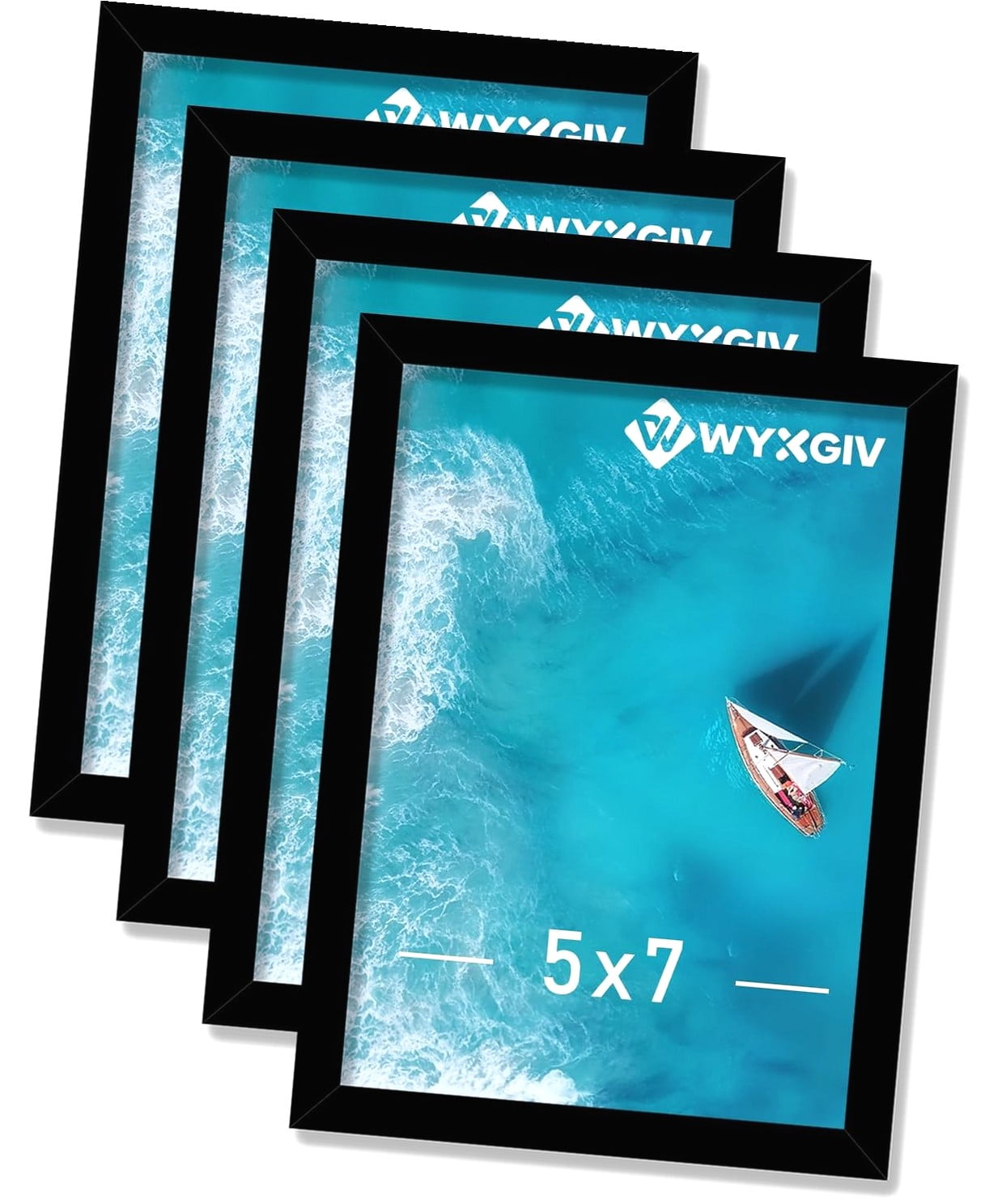 Hyjoy 5x7 Picture Frame Set of 4, Frame with Crystal-clear Plastic Display for 5x7 Inch Photo ...