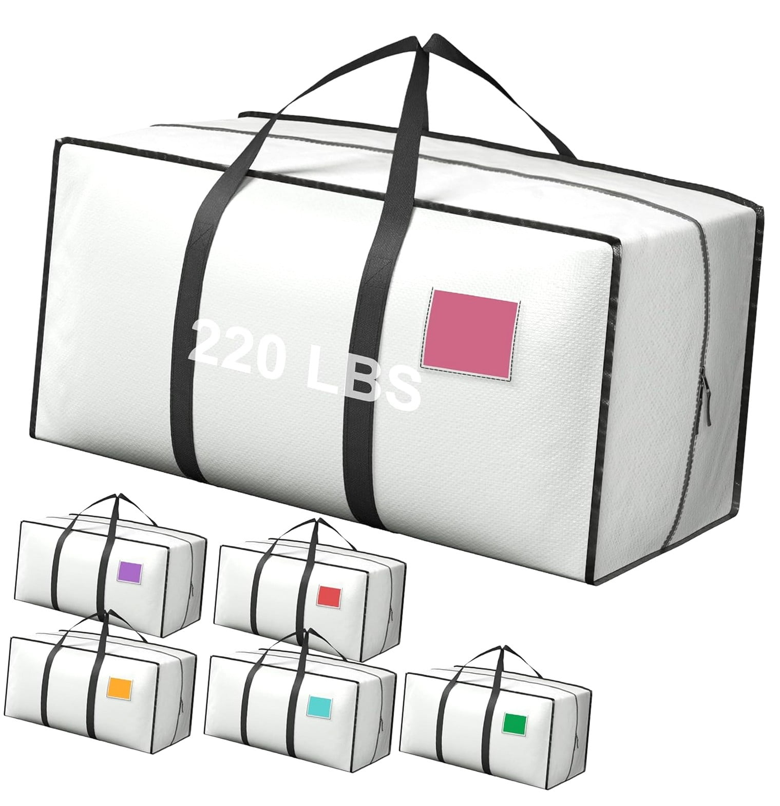 Hyjoy 6 Pack Extra Large Bags with Reinforced Zipper Handles, Storage ...